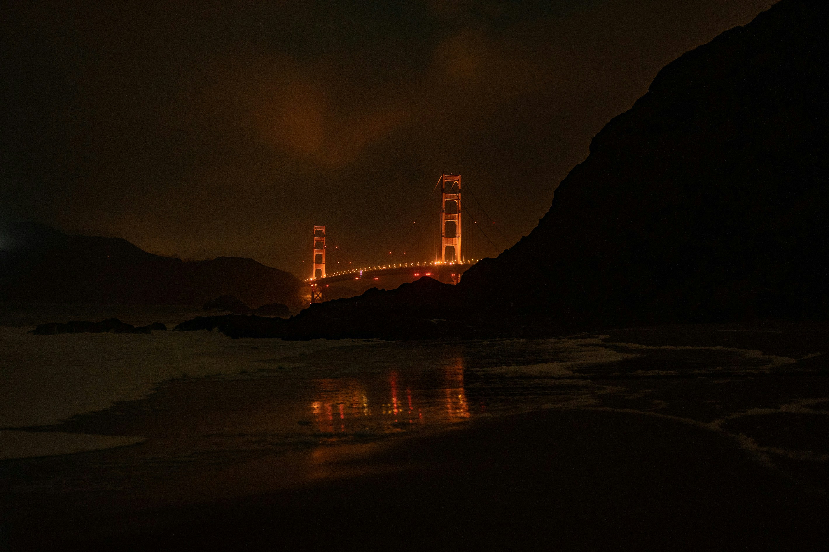 A view of the golden gate bridge at night photo – Free Usa Image on ...