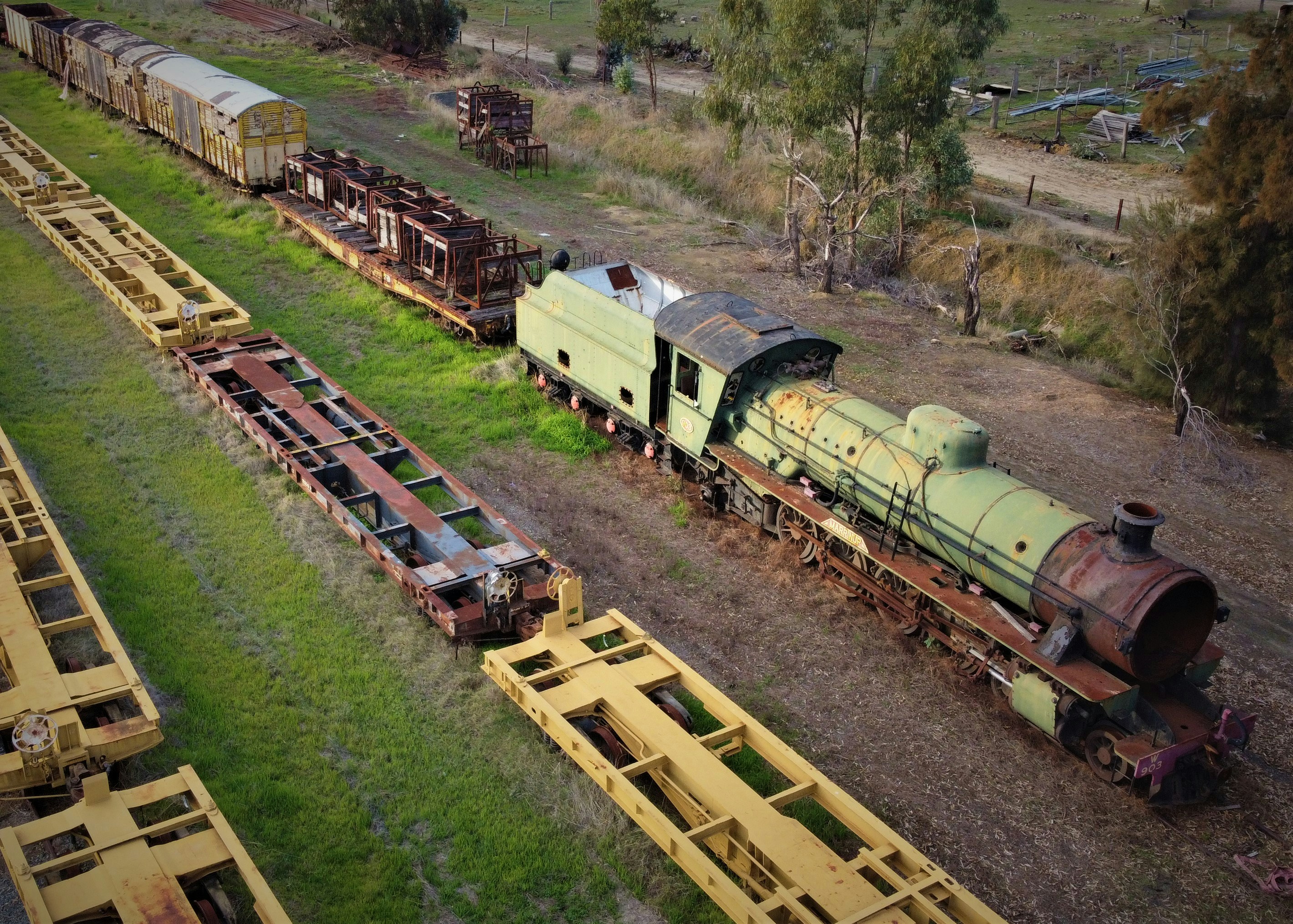 An aerial view of an old train yard photo – Free Australia Image on ...