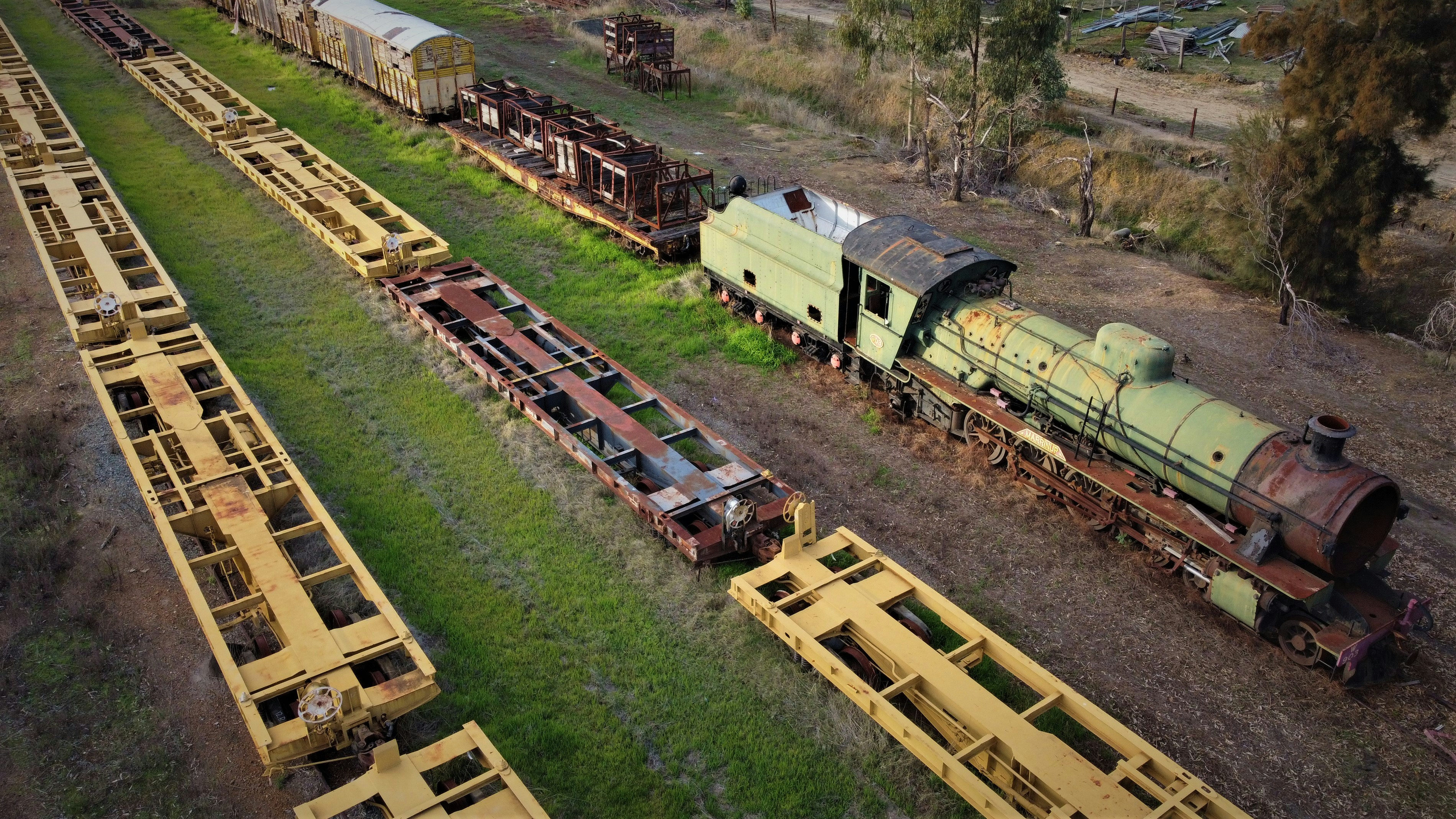 An aerial view of an old train yard photo – Free Australia Image on ...
