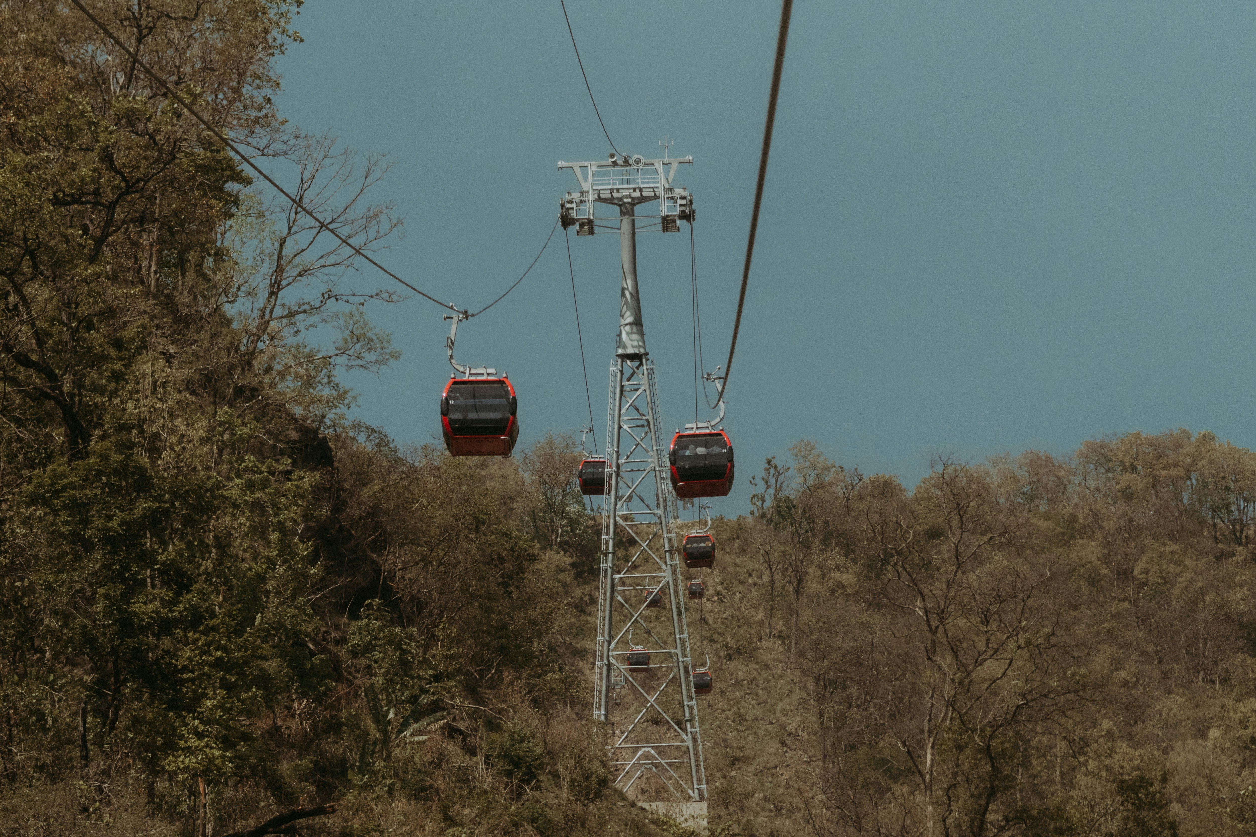 A couple of cable cars going up a hill photo – Free Sky Image on Unsplash
