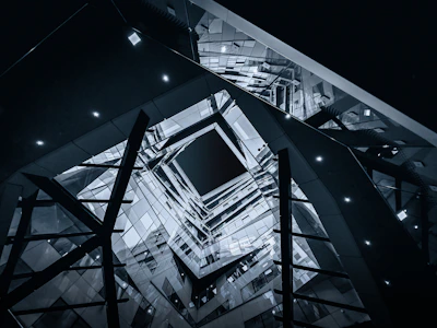 Geometric Luminescence: Night's Architectural Symphony