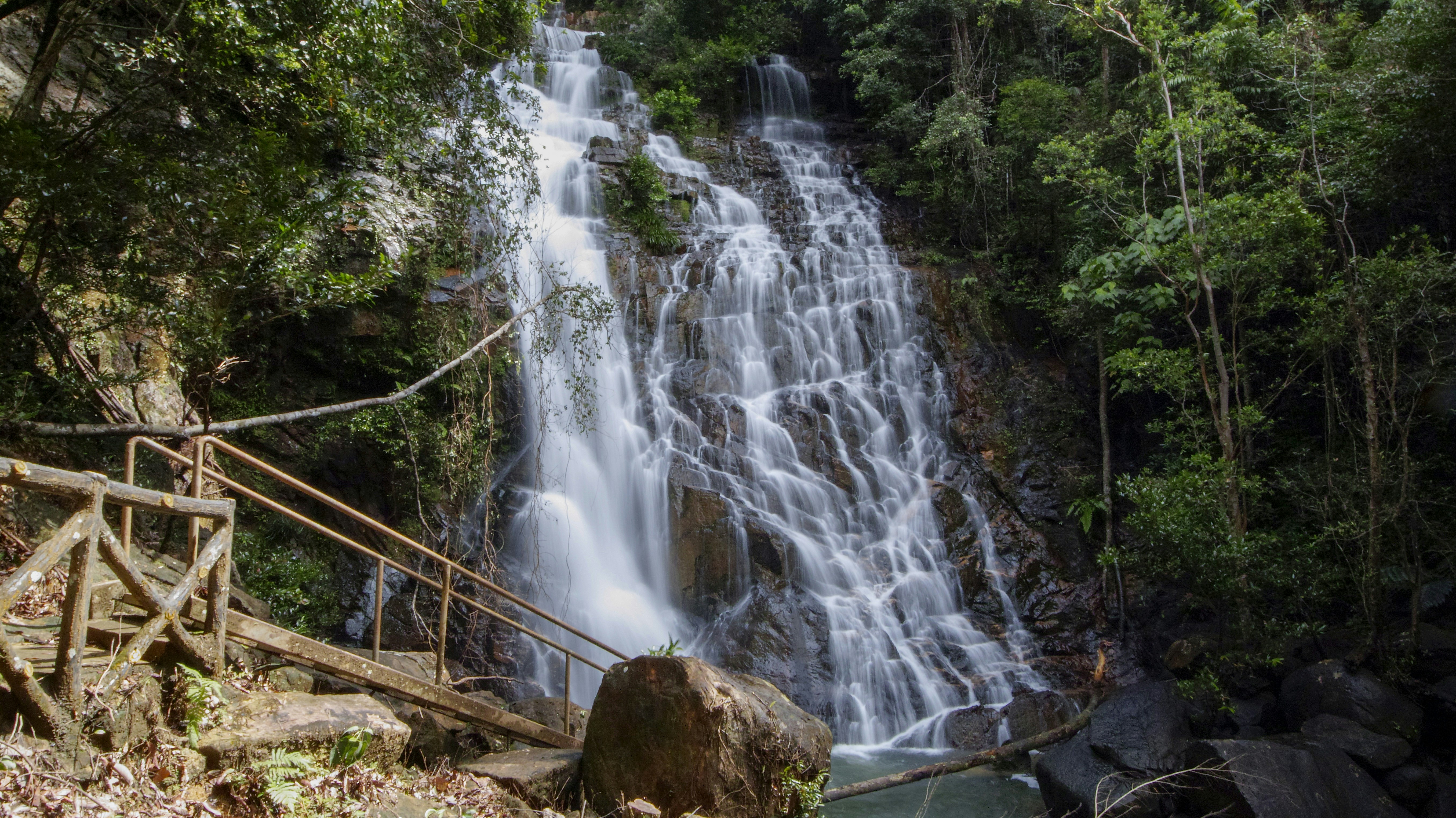 A waterfall in the middle of a forest photo – Free Taman negara johor ...