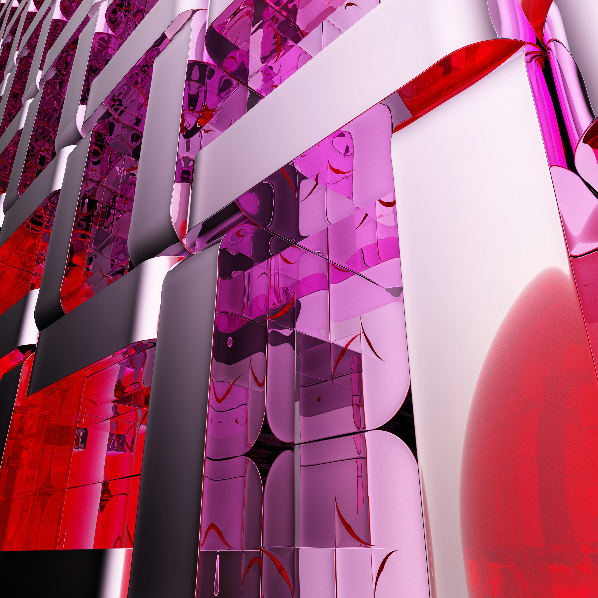 An abstract image of a red and purple structure photo – Free Art Image ...