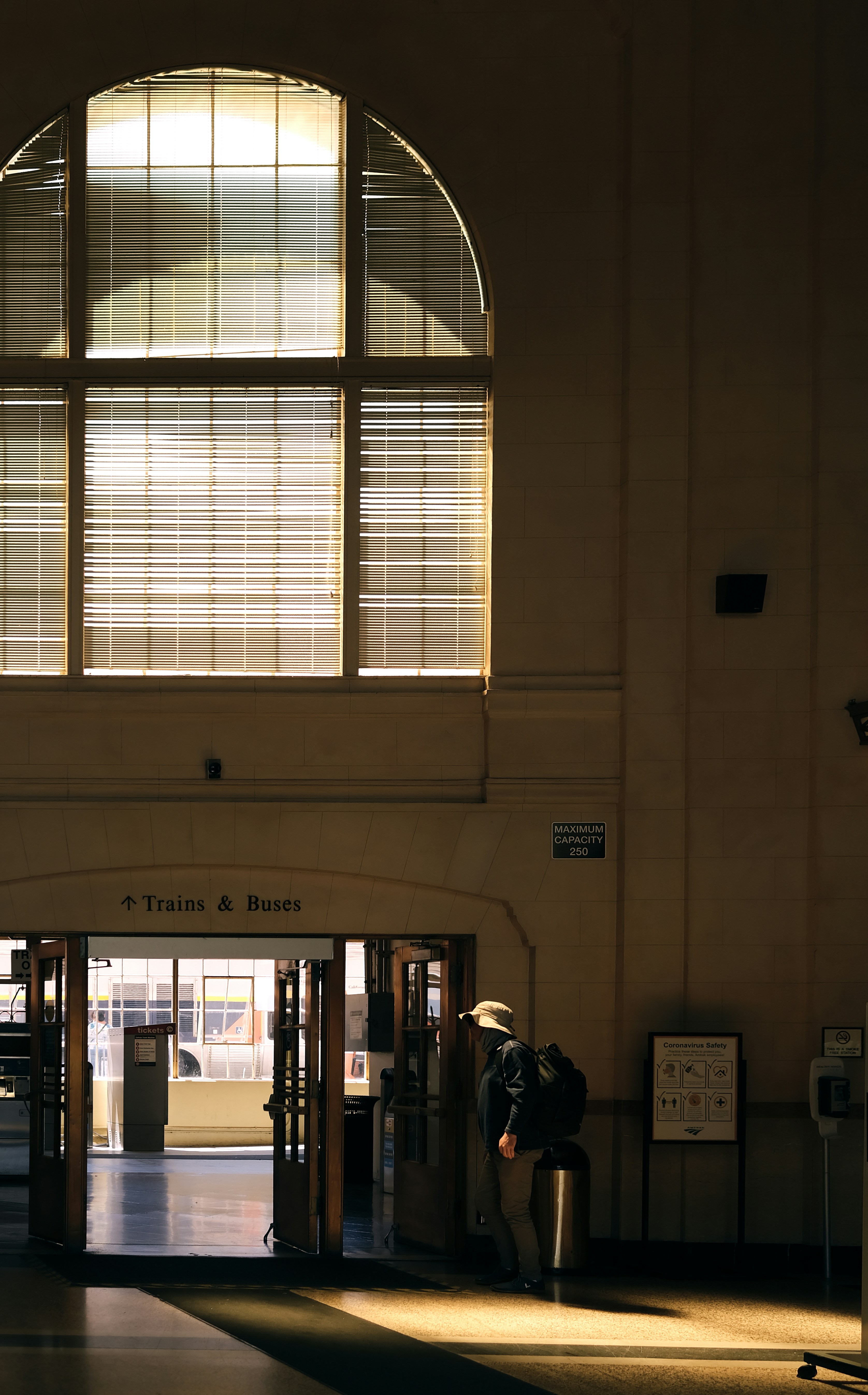 Sunlit Figure at the Threshold of the Station