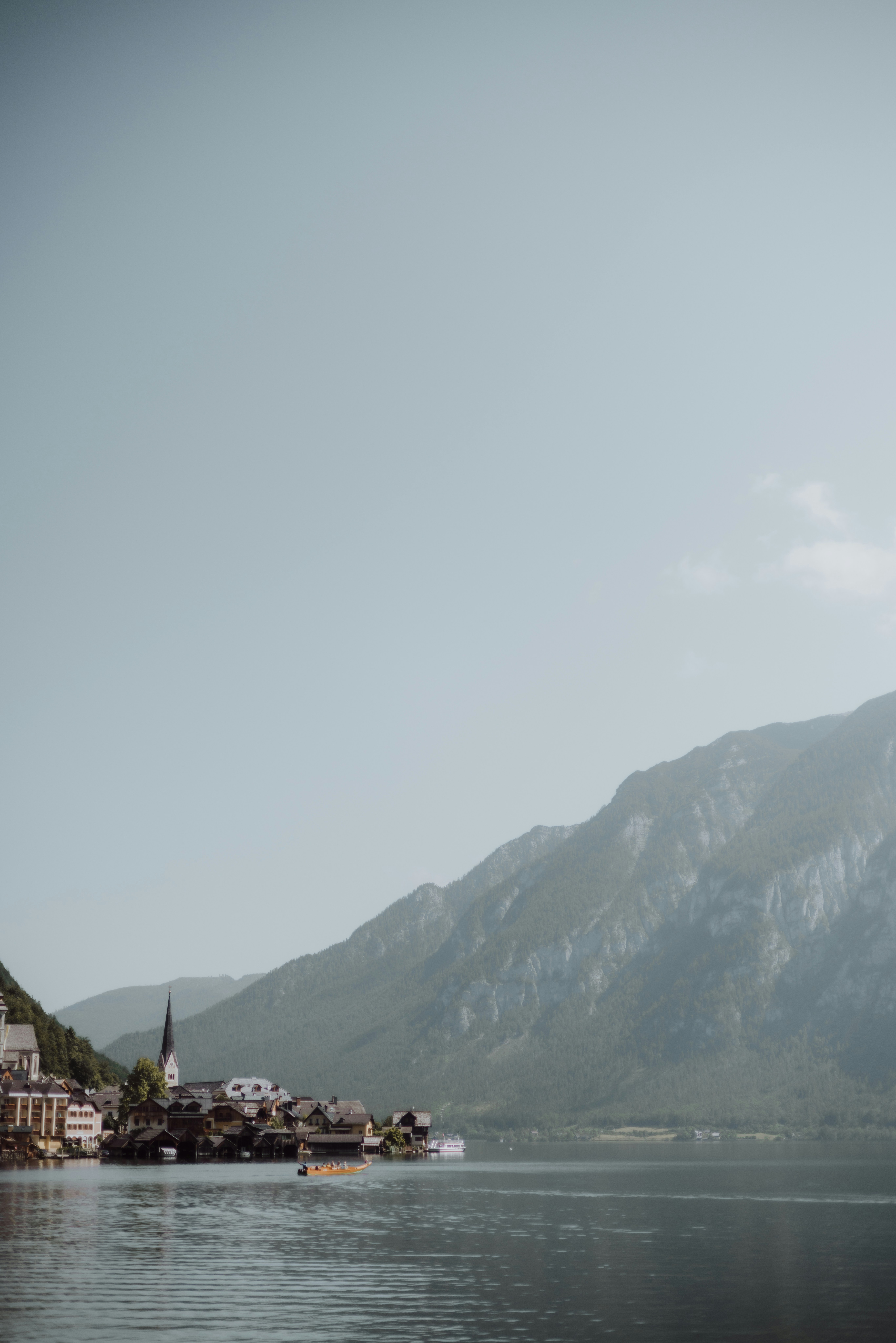 Lakeside Village Framed by Alpine Silence