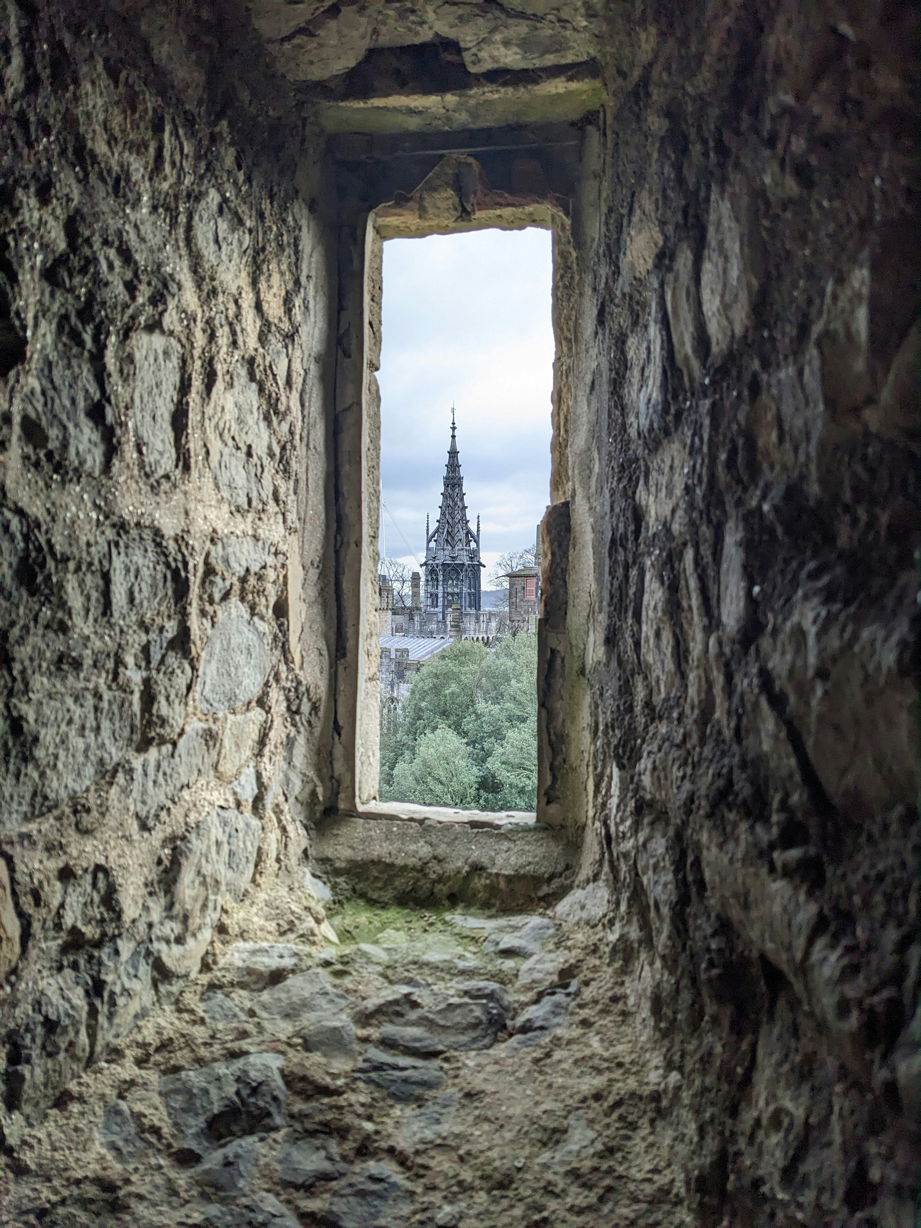 Through the Stone Window: A City Profile in the Distance