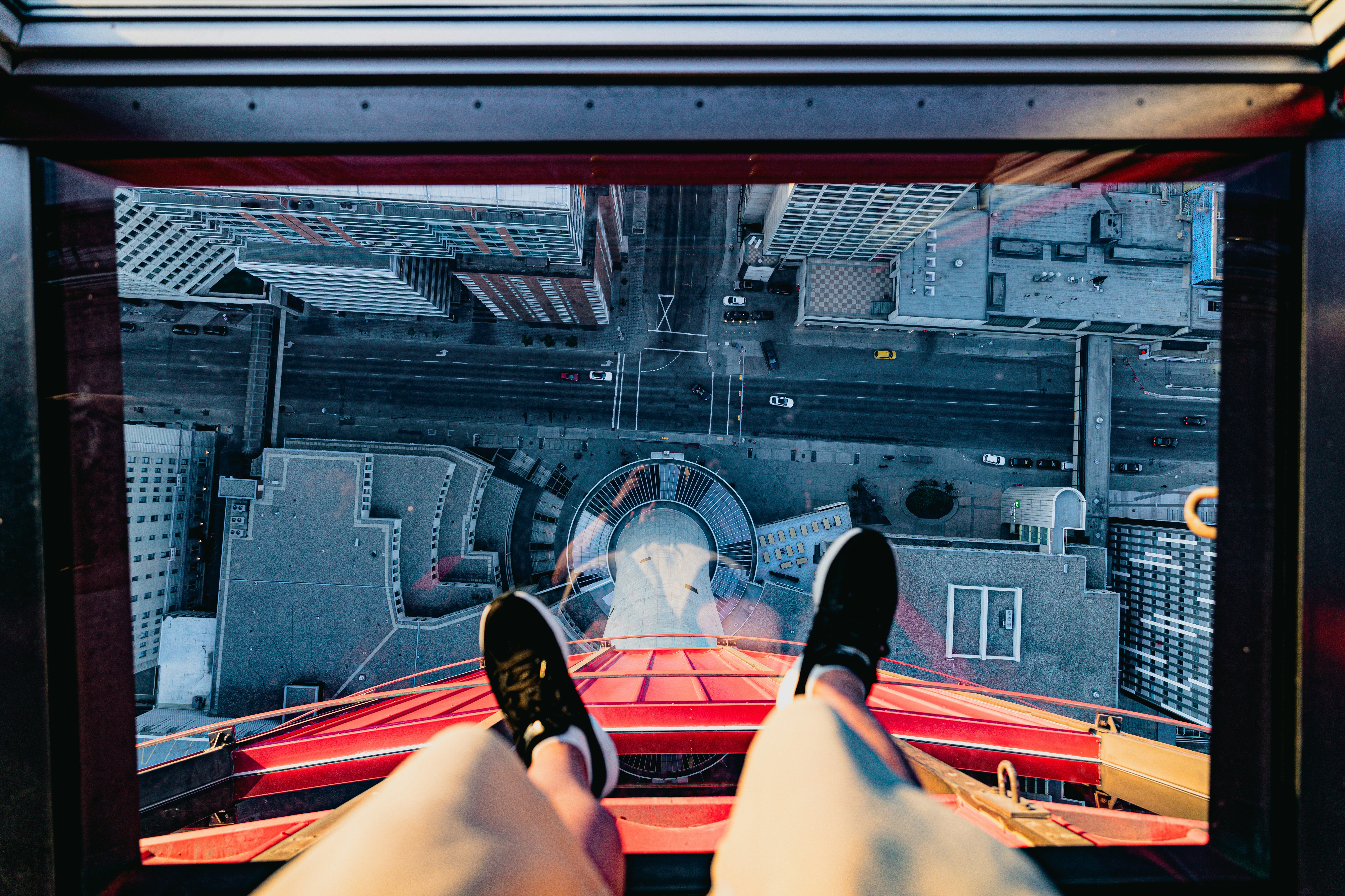 Edge of the Sky: Feet Over Downtown via a Glass-Floor Perspective