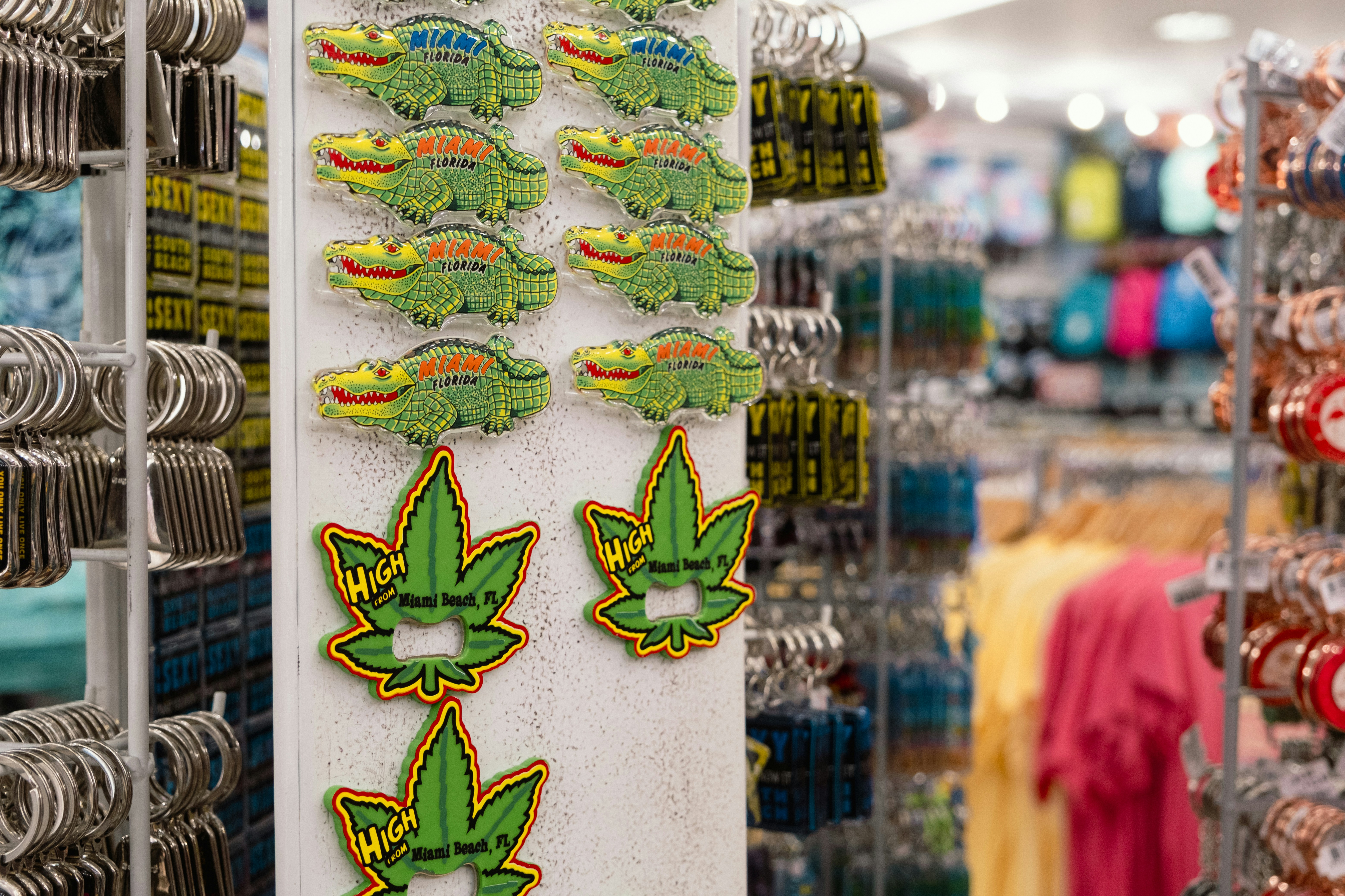 A display of marijuana stickers in a store photo – Free Gift shopping ...