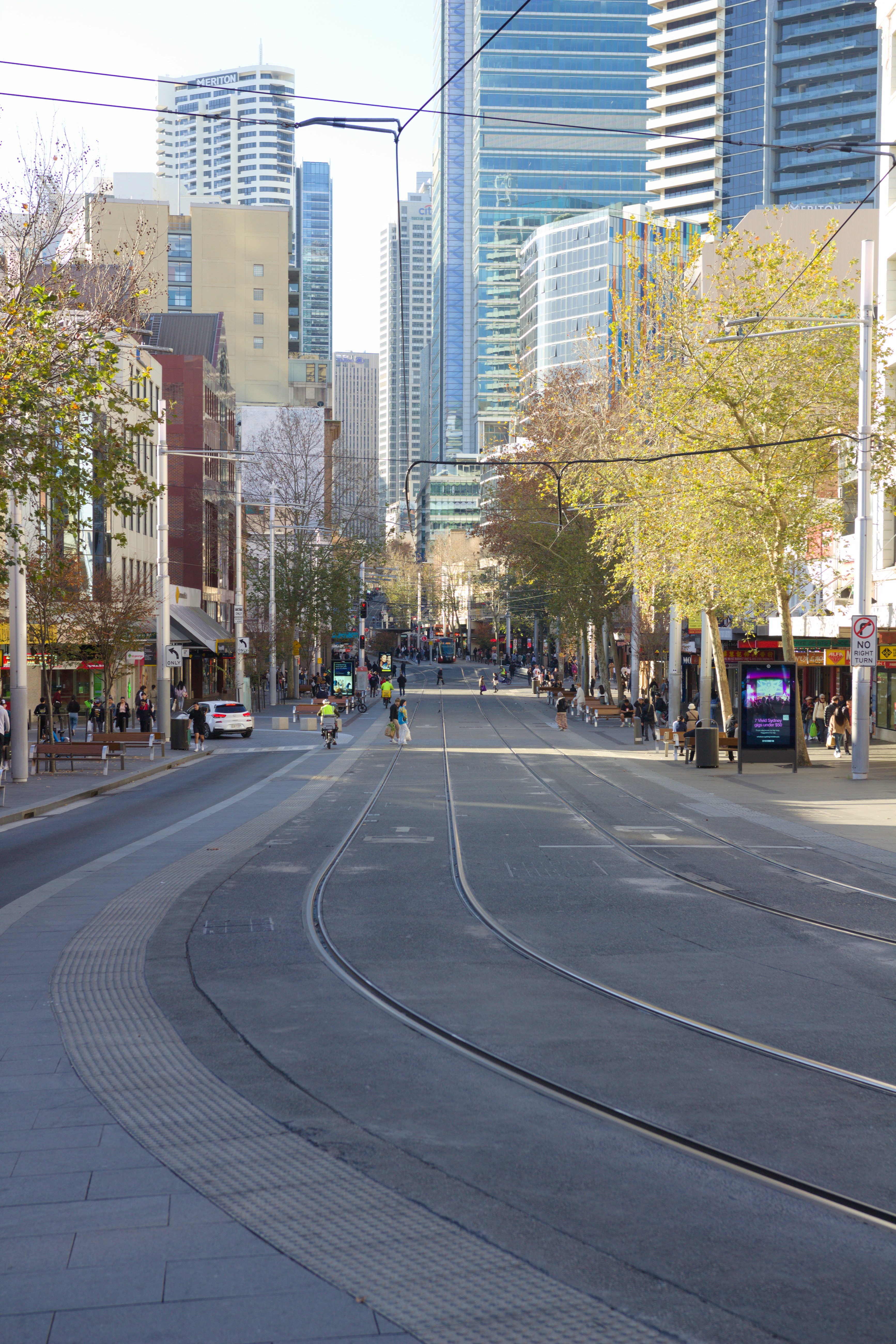 Urban Tramlines Reaching Toward the Sky