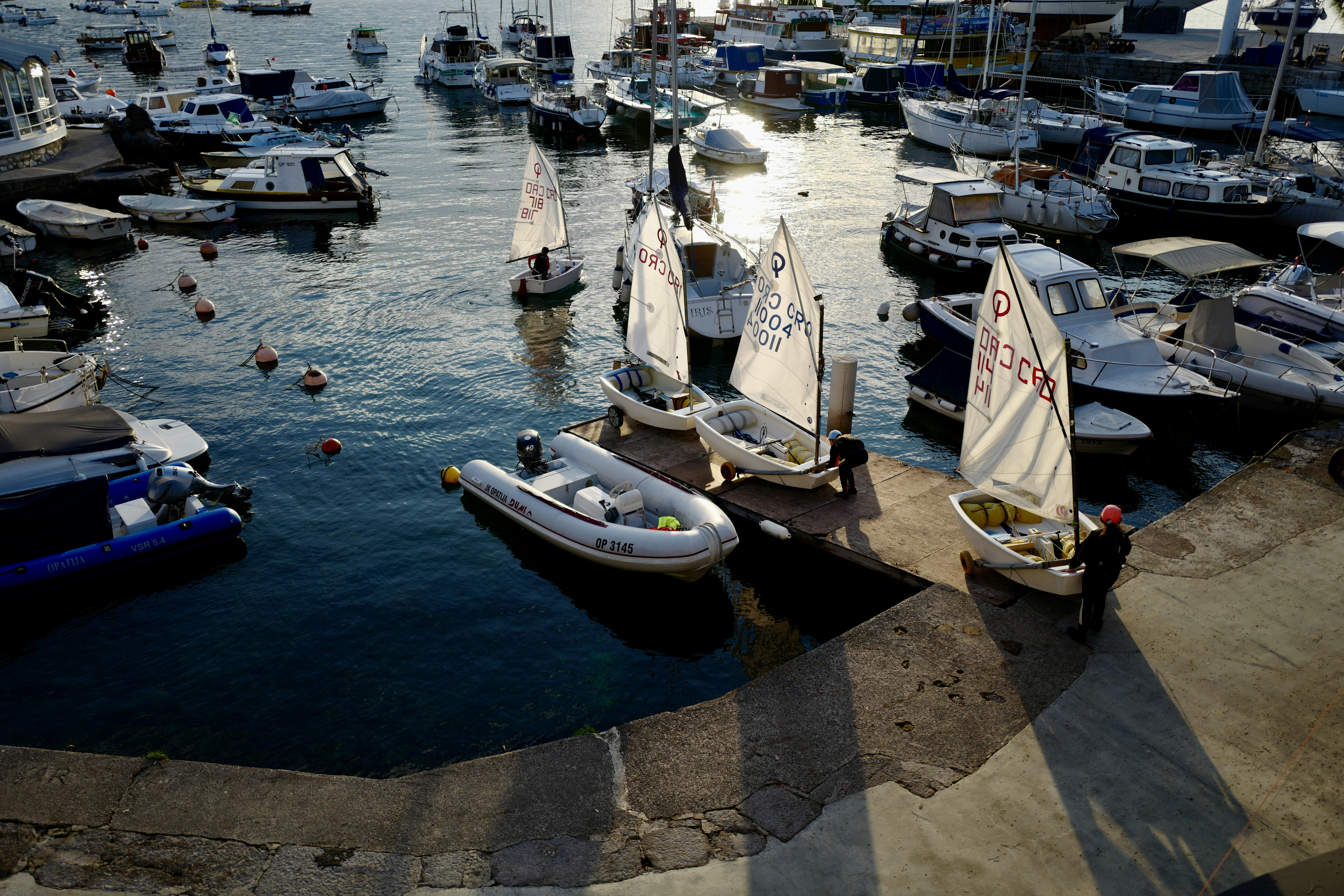 Sunlit Sails at the Quiet Marina