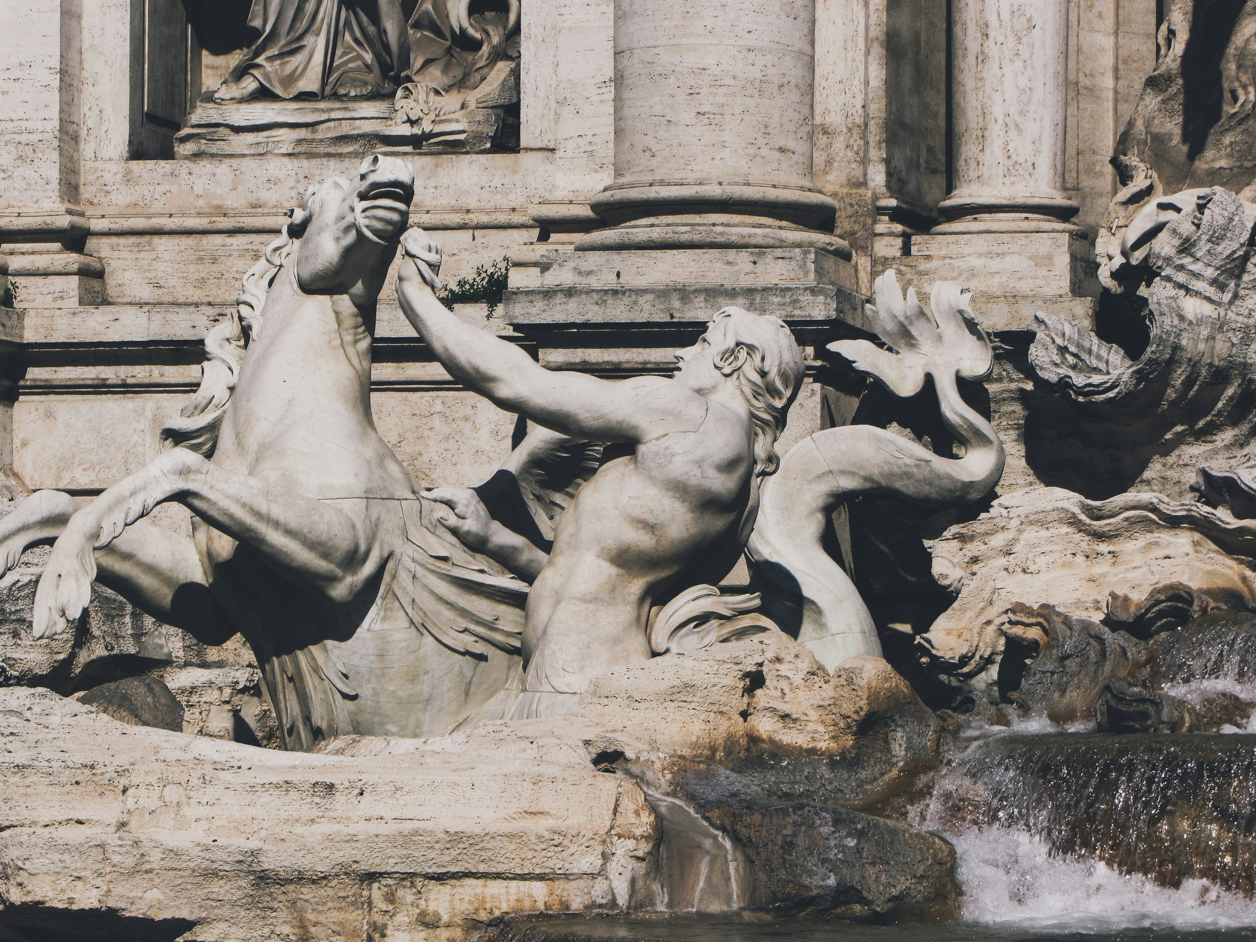 A close up of a fountain with statues on it photo – Free Italy Image on ...