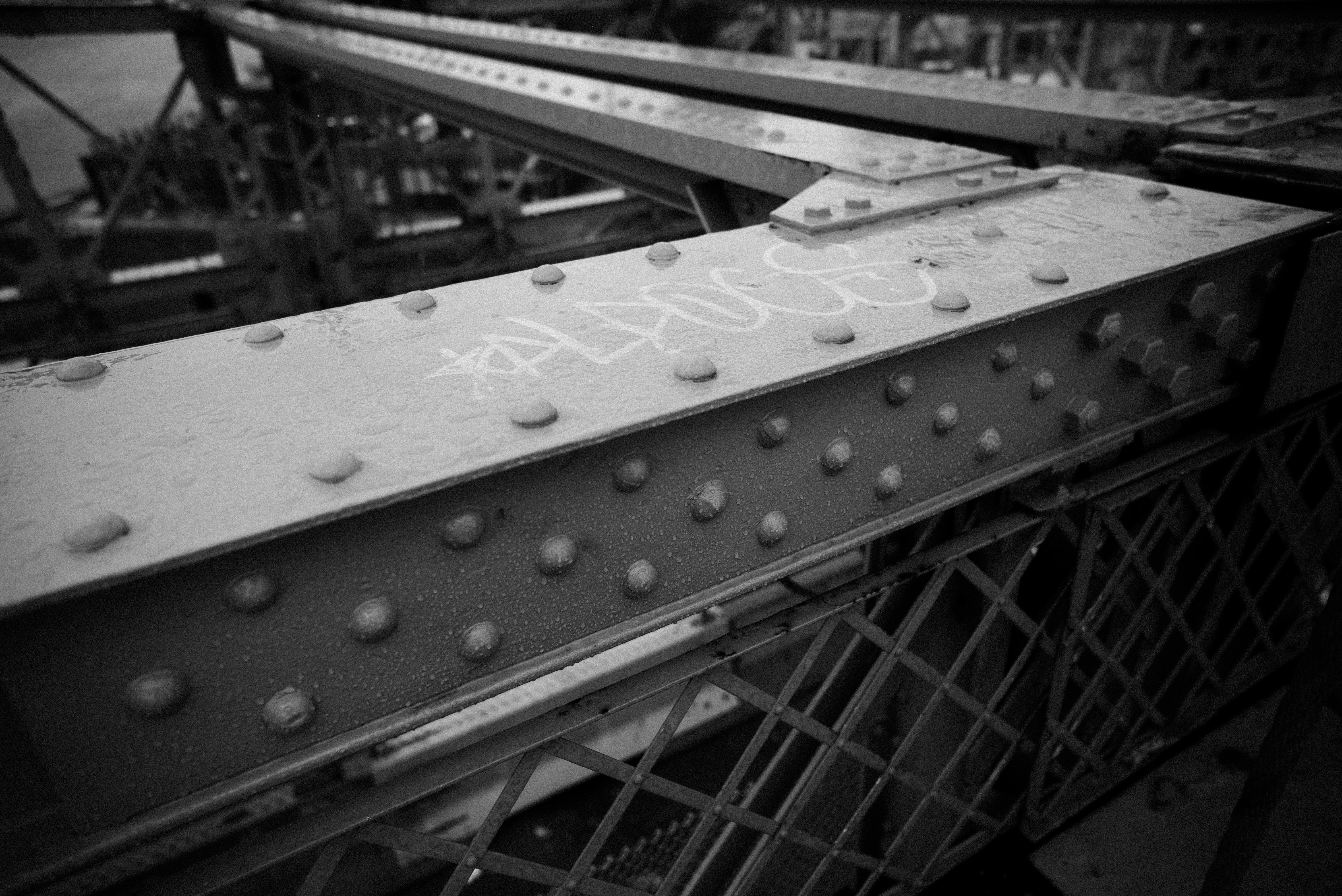 Riveted Geometry: Graffiti and Grids Across a Weathered Bridge