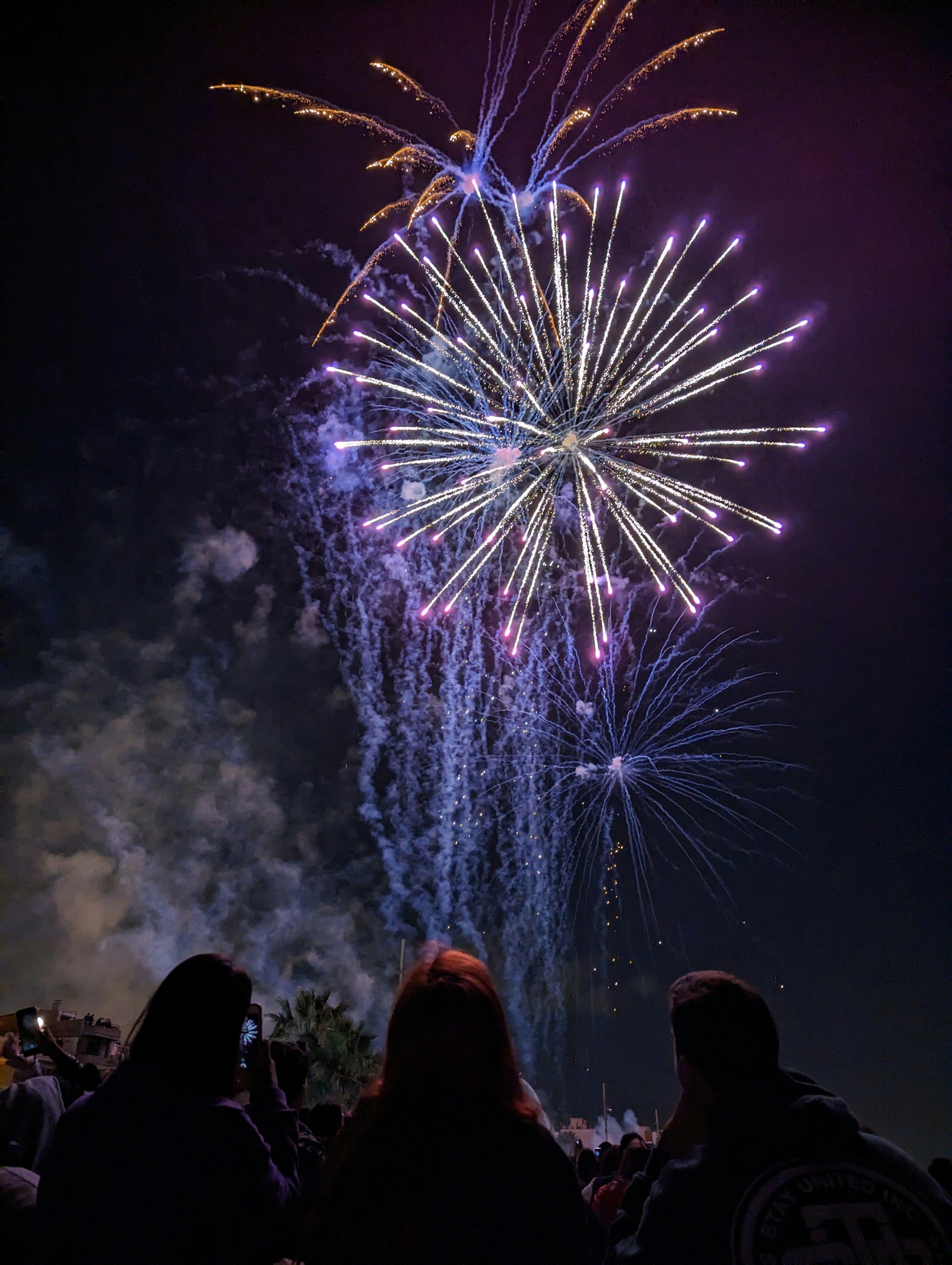 A crowd of people watching a fireworks display photo – Free Barcelona ...