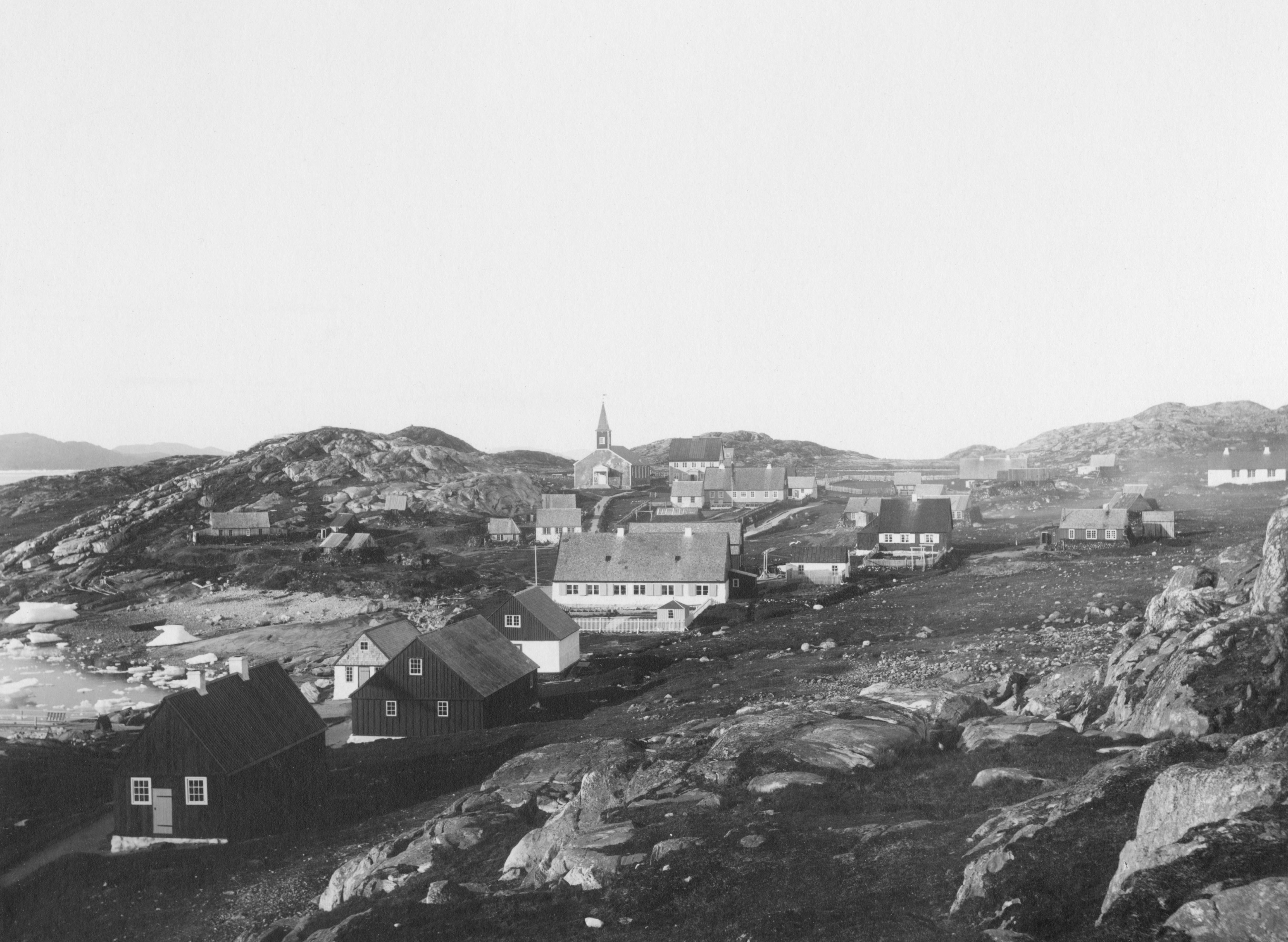 A black and white photo of a small town photo – Free Historical ...