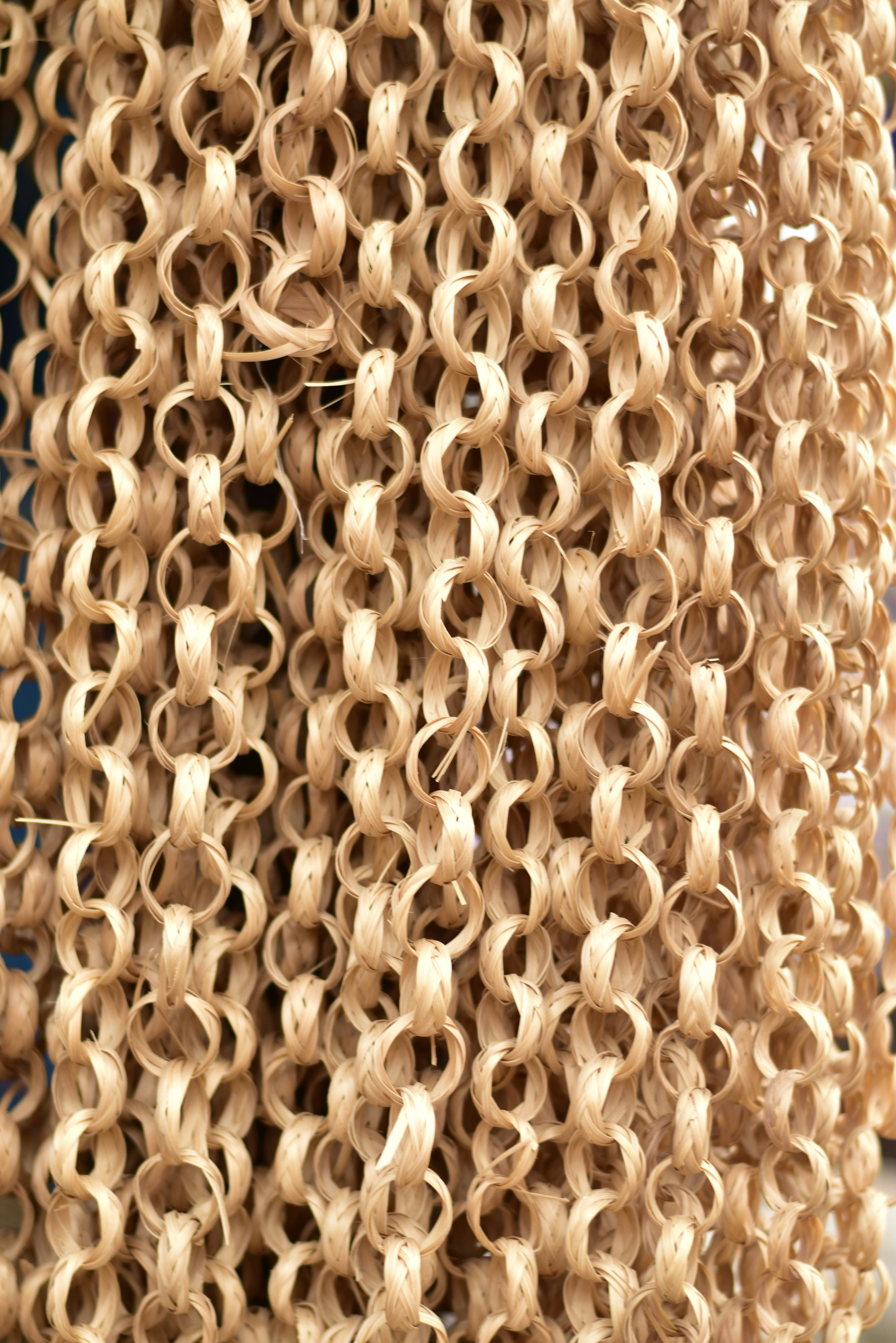 Macro Close-Up: An Interlaced Field of Handwoven Jute Loops