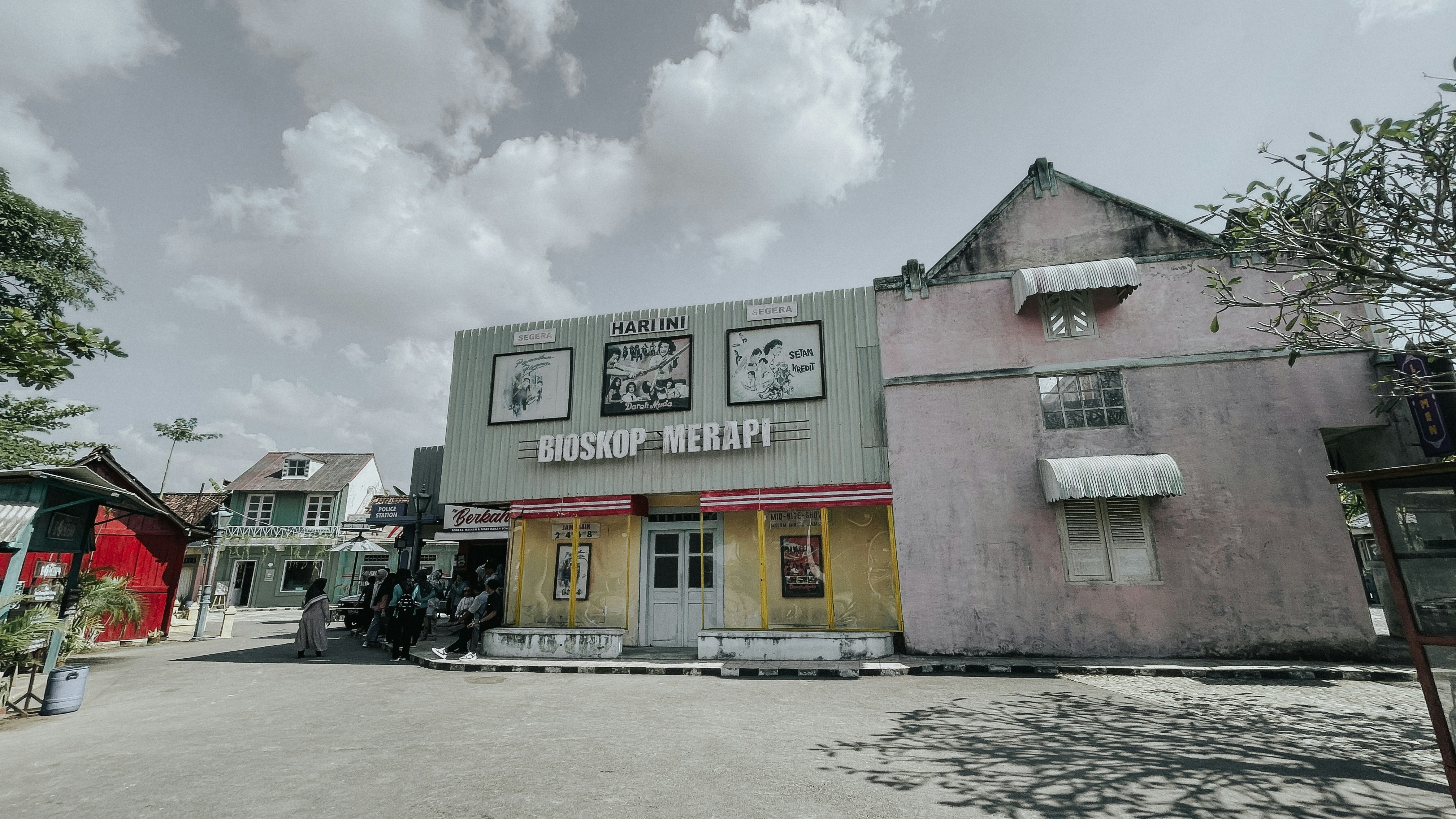 Bioskop Merapi: A Weathered Cinema Facade on a Quiet Town Street