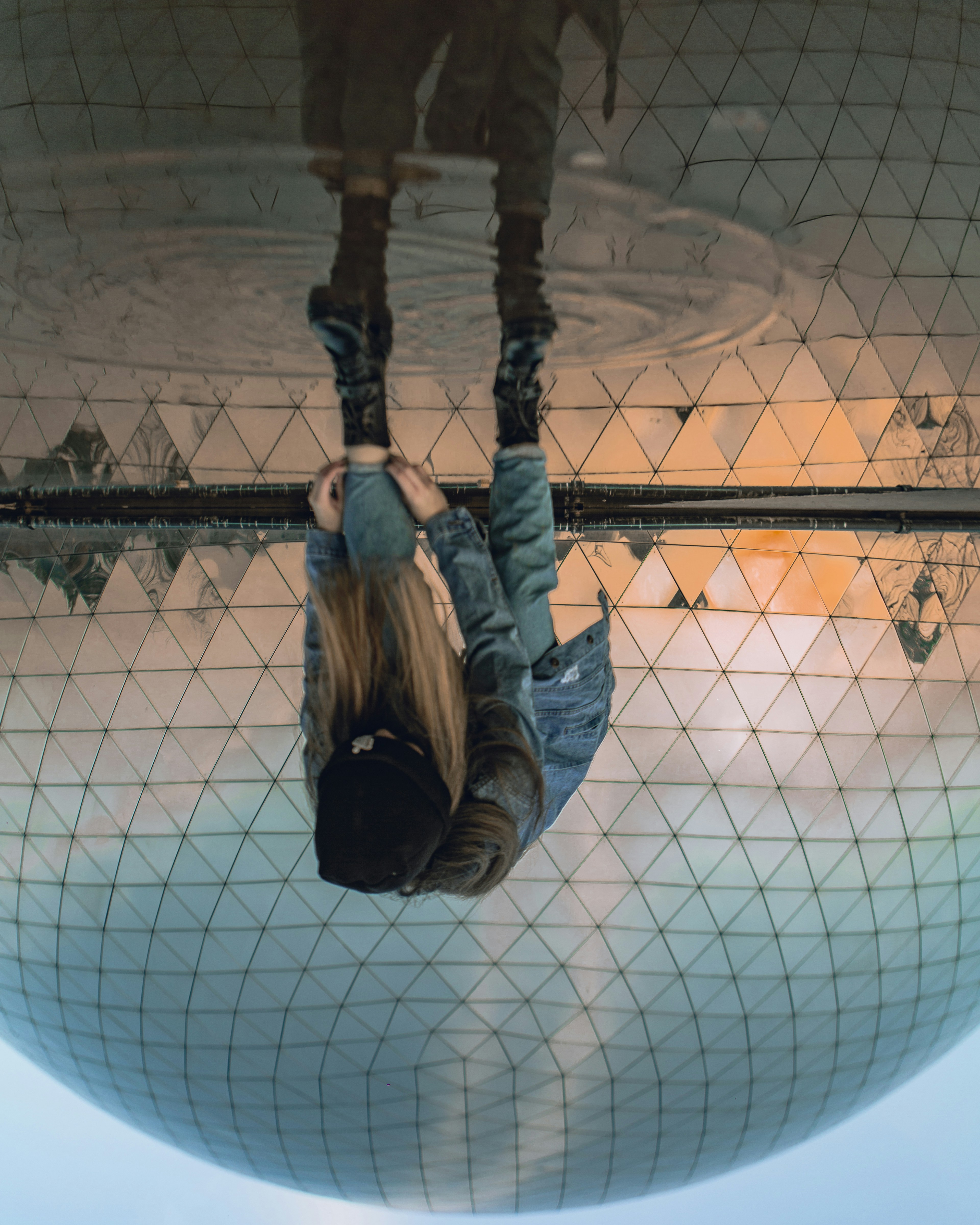 A person upside down in a pool of water photo – Free Photography Image ...
