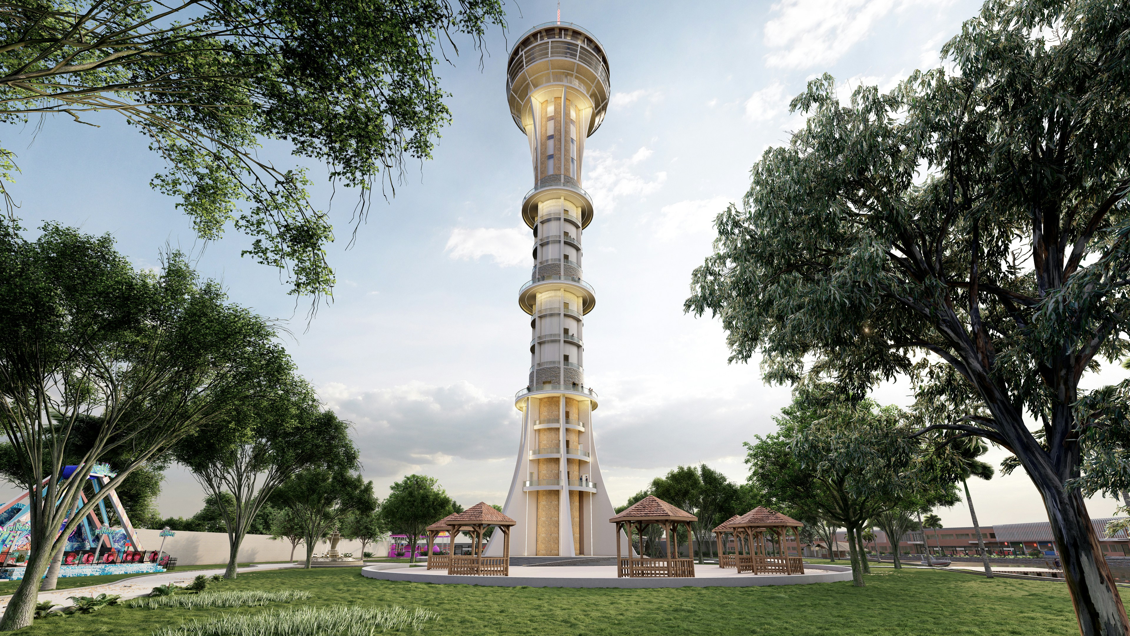 A tall tower with a clock on the top of it photo – Free Belilious park ...