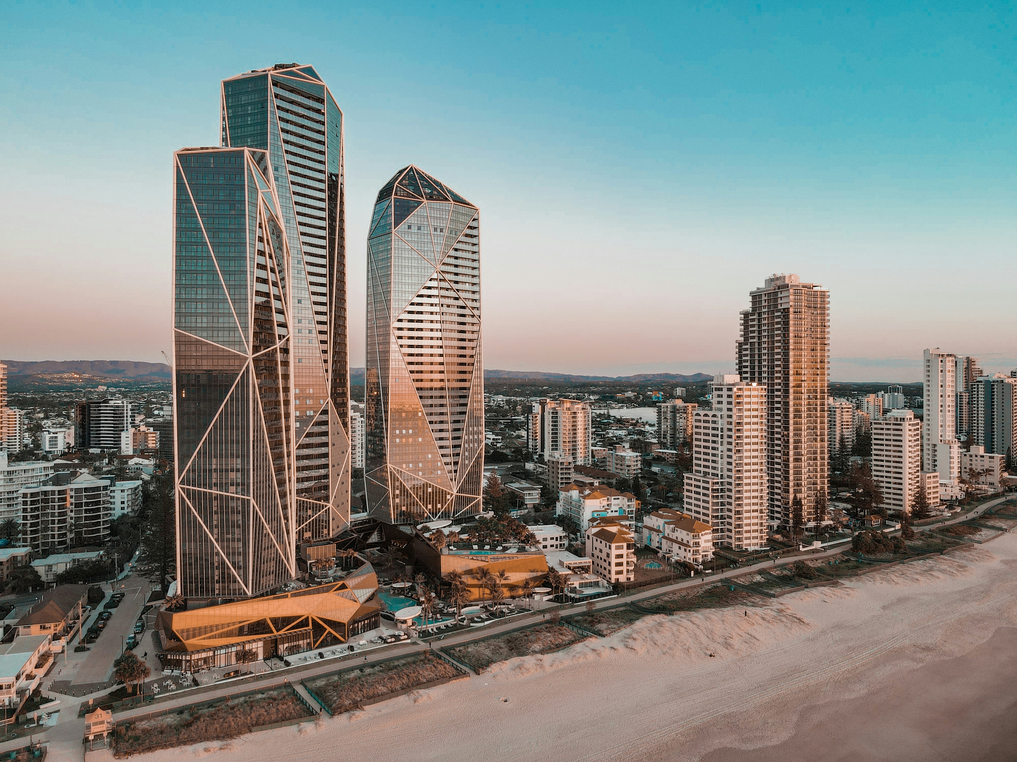 Sunrise over the Jewel private residence, Surfers Paradise, Queensland.