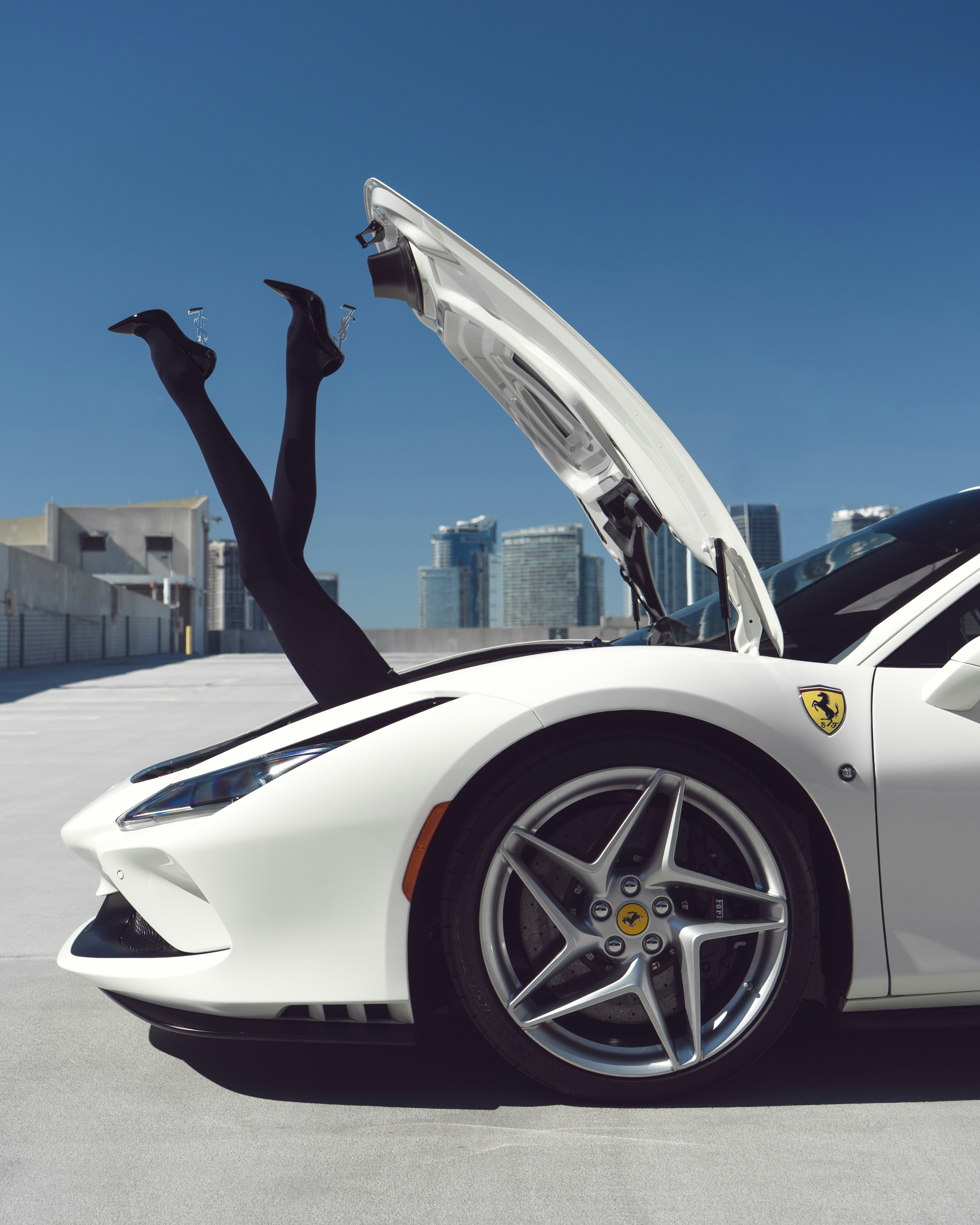 A white sports car with its hood open photo – Free Miami Image on Unsplash