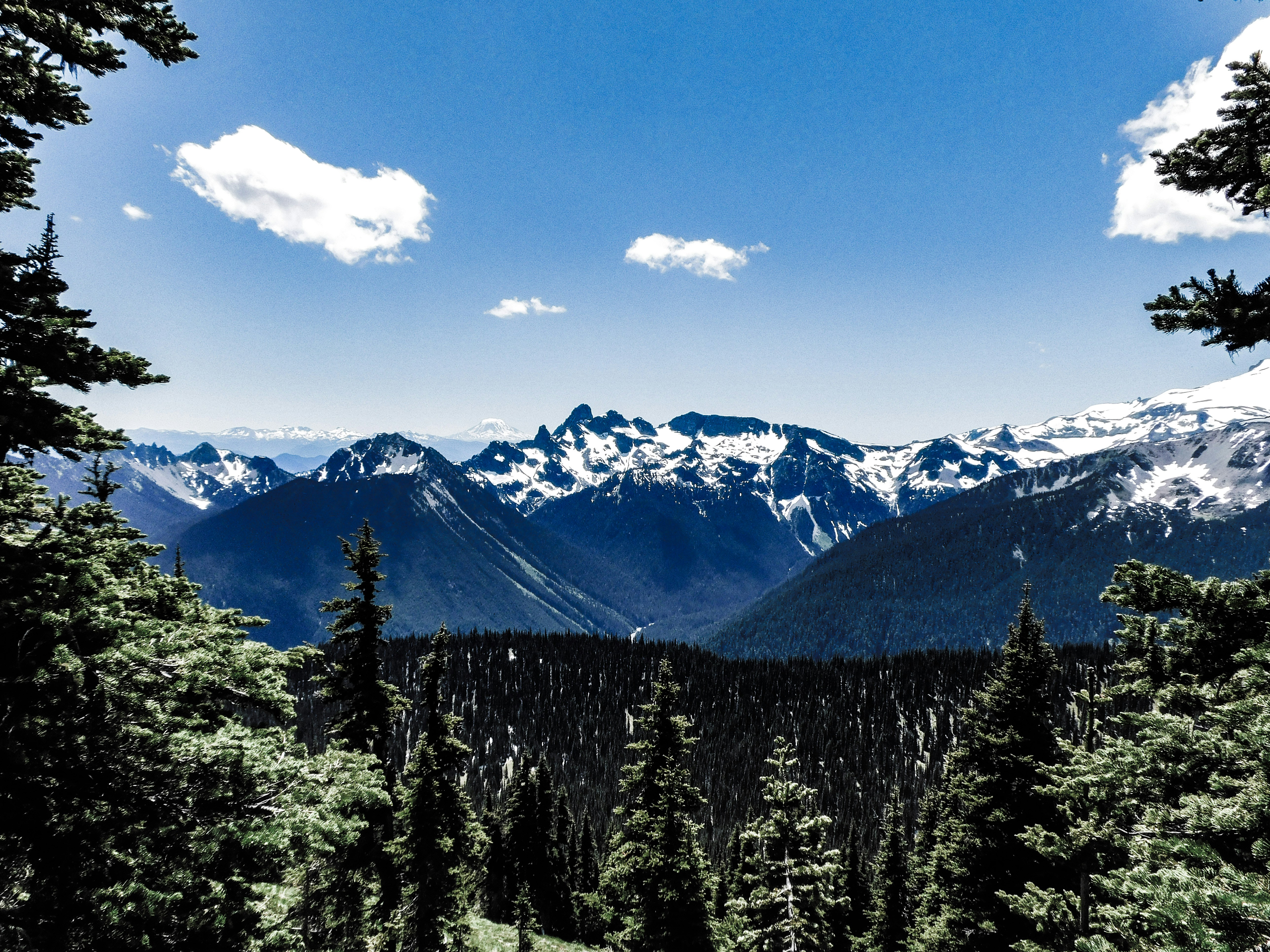 A view of a mountain range from a distance photo – Free Cowlitz ...