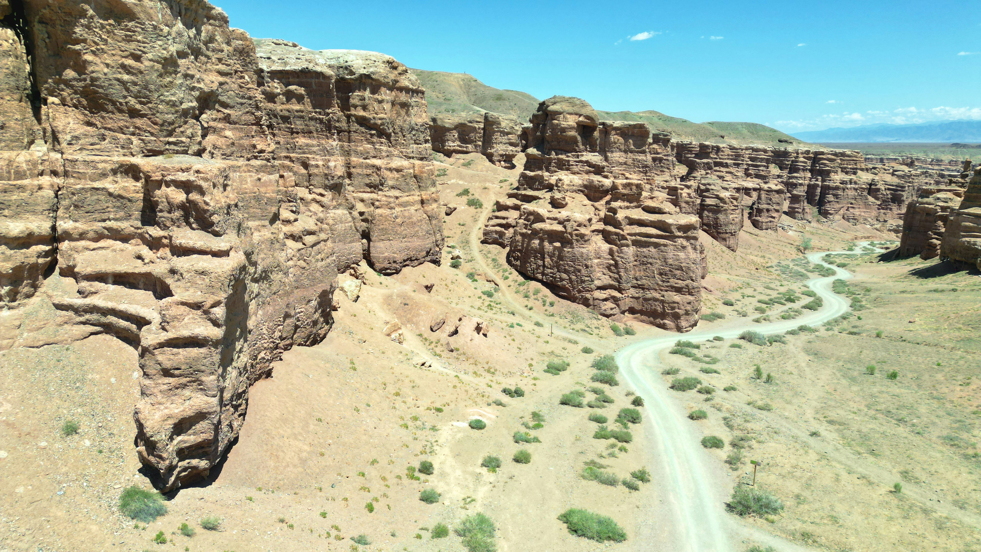 Vue aérienne d’un chemin de terre dans le désert photo – Image gratuite ...