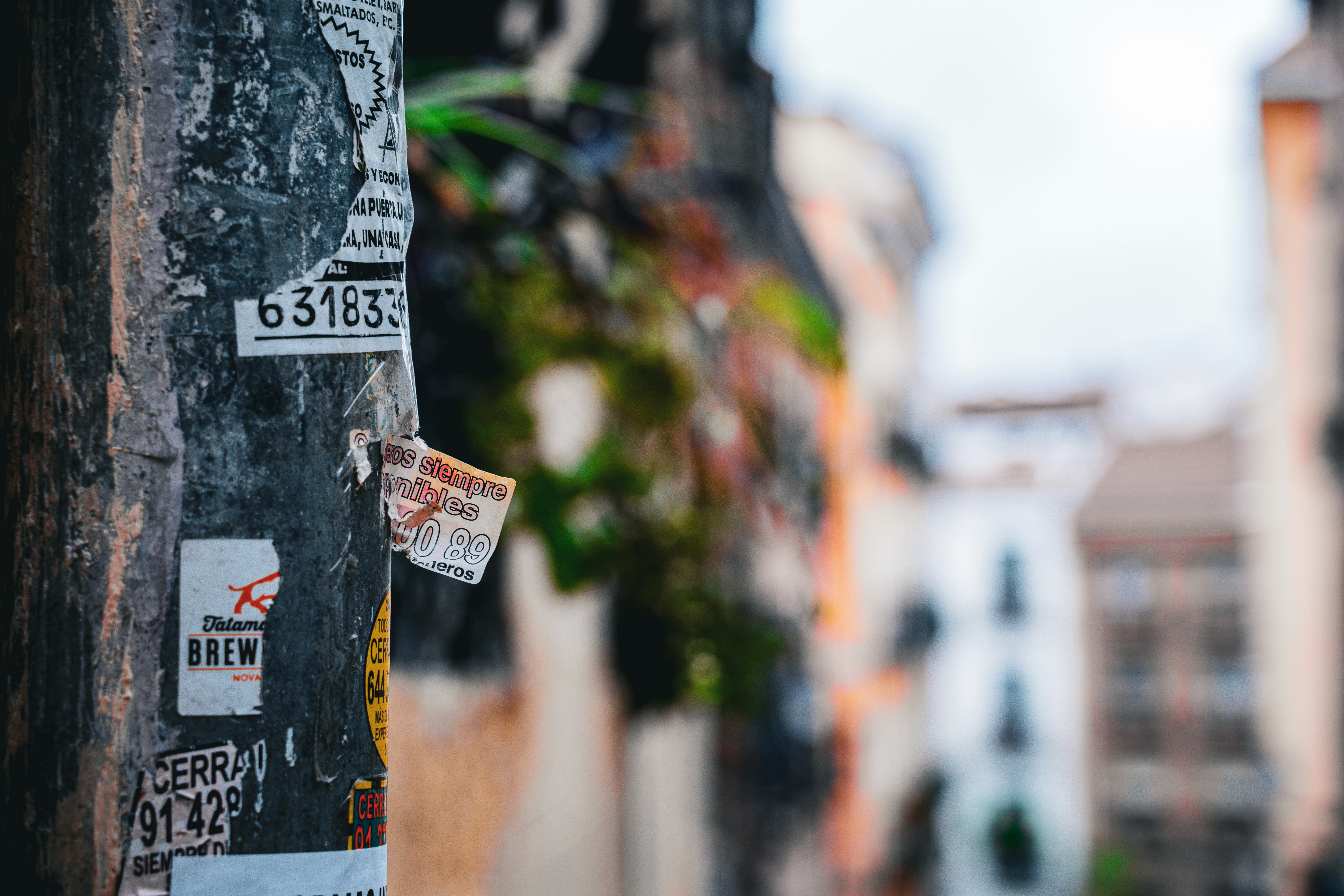 Sticking to the Scene: A Urban Patchwork of Posters on a Weathered Pole