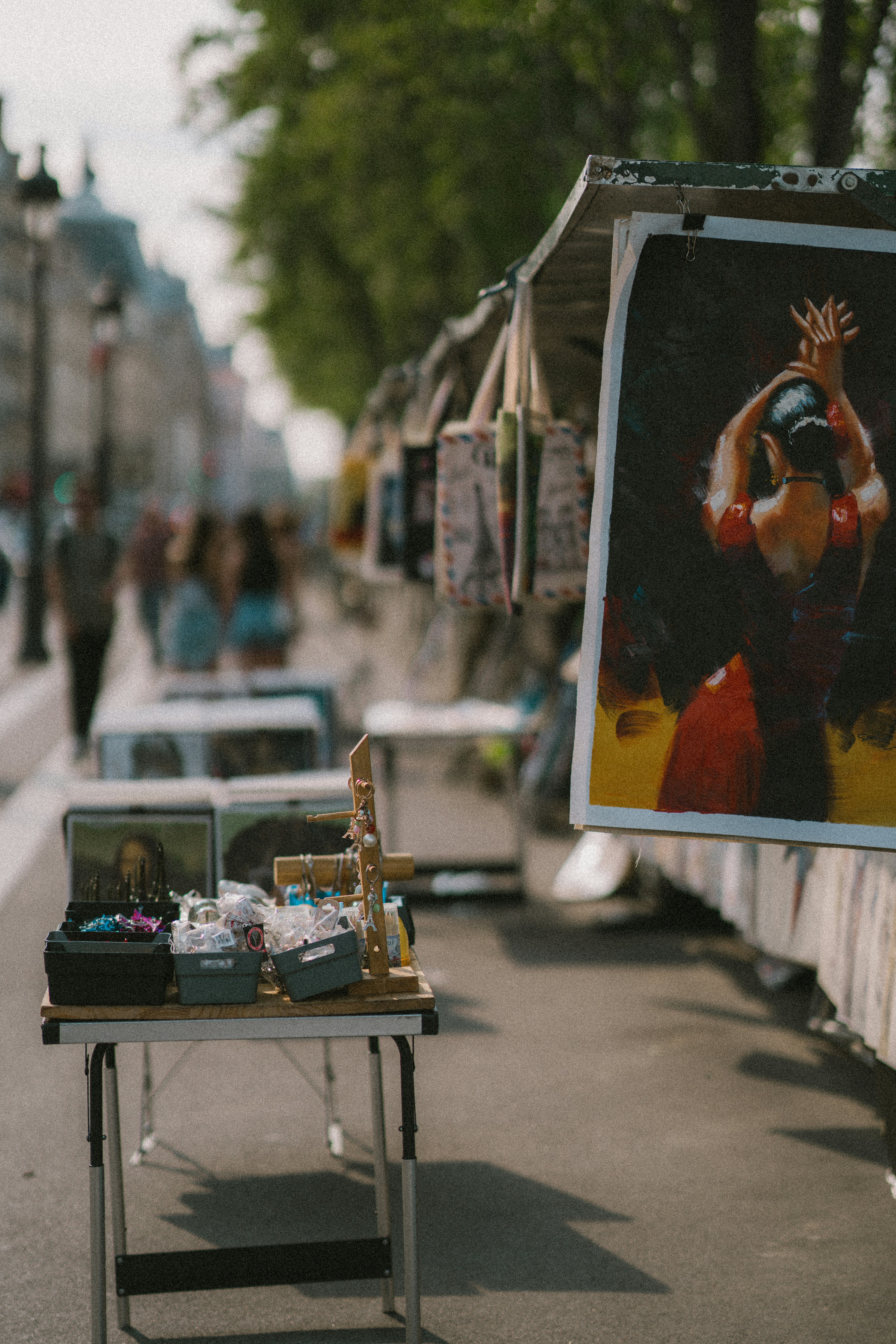 Street Market Portrait: An Artist’s Corner by the Canvas Frame