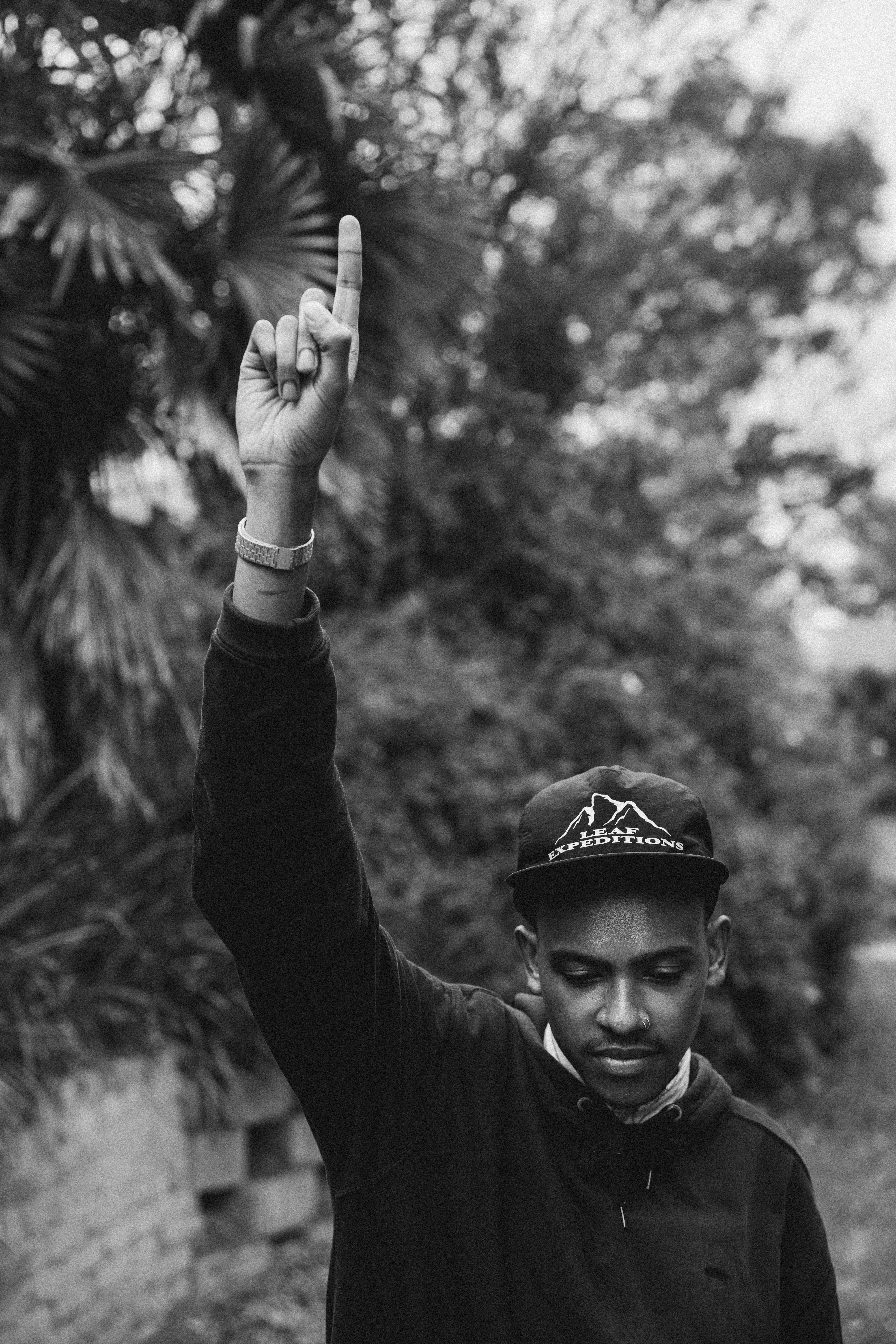Raised Moment: A Quiet Gesture in Monochrome