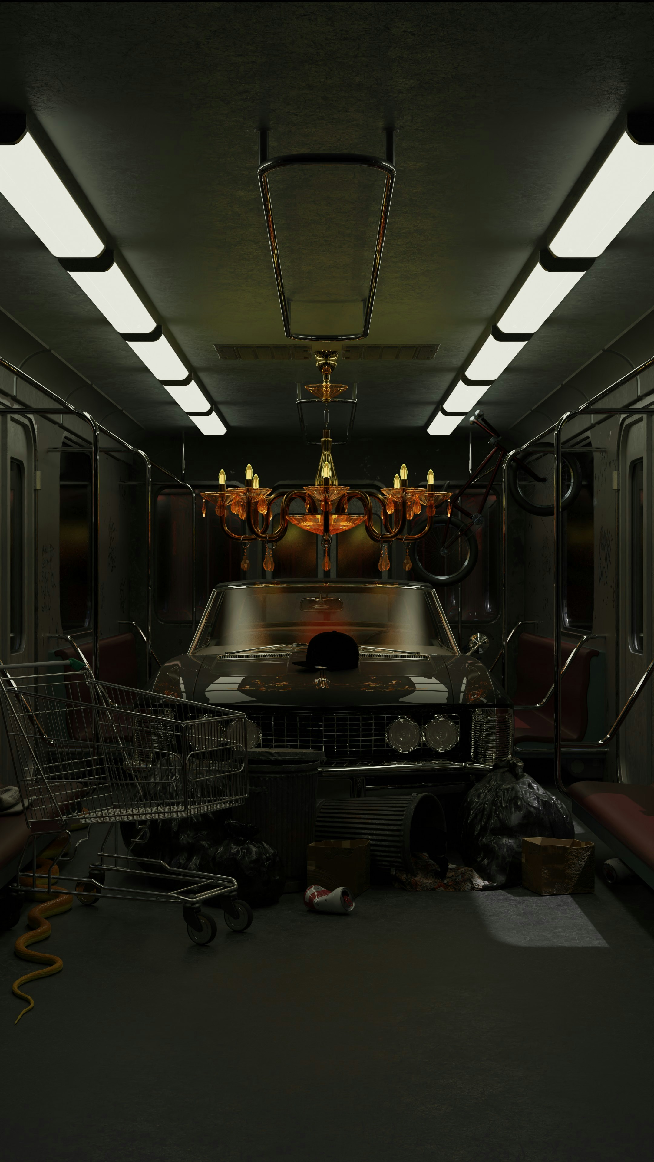 A shopping cart is in the middle of a room photo – Free Santiago de los ...