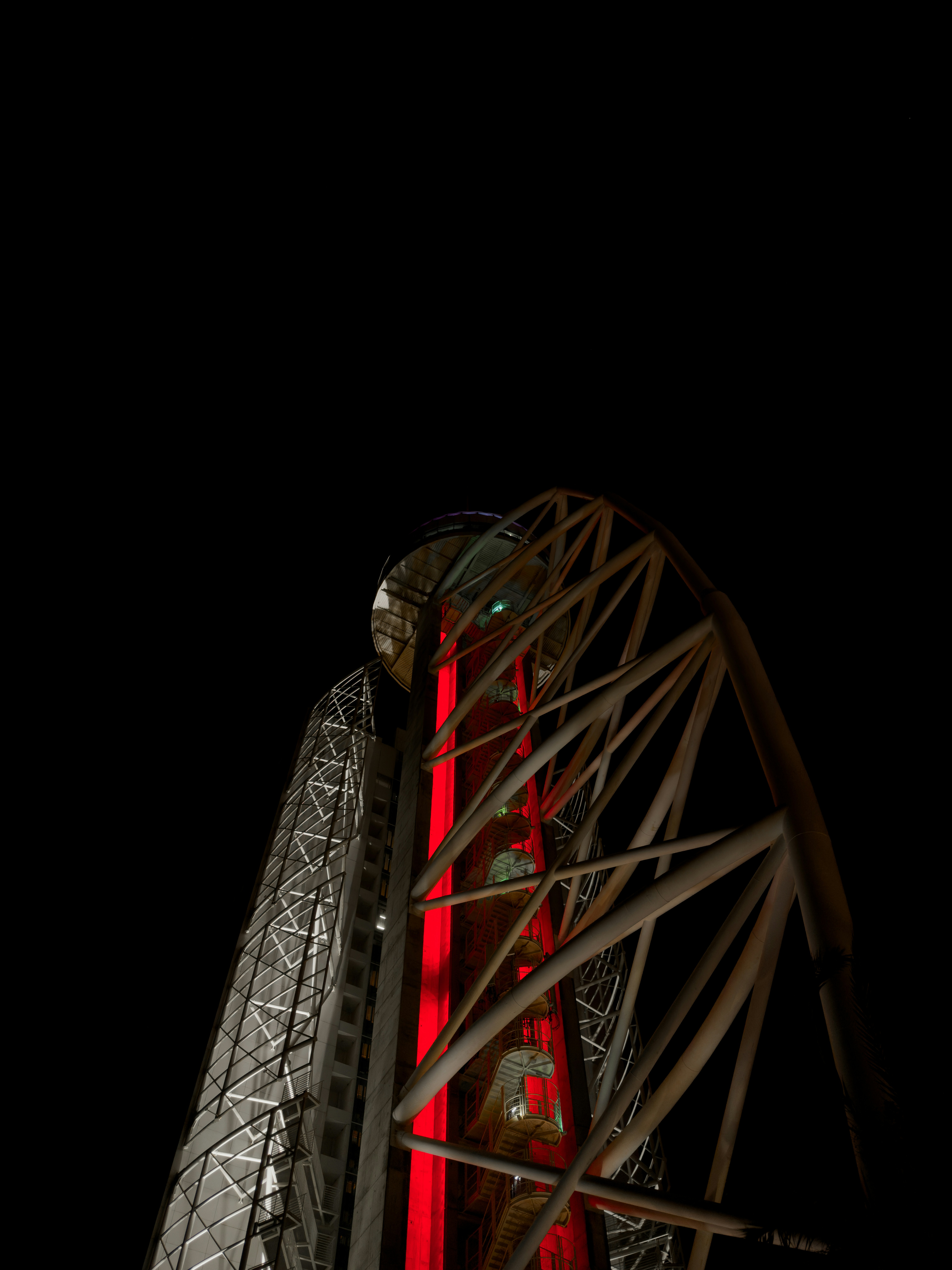 Crimson Spine Piercing the Night-Lace Tower