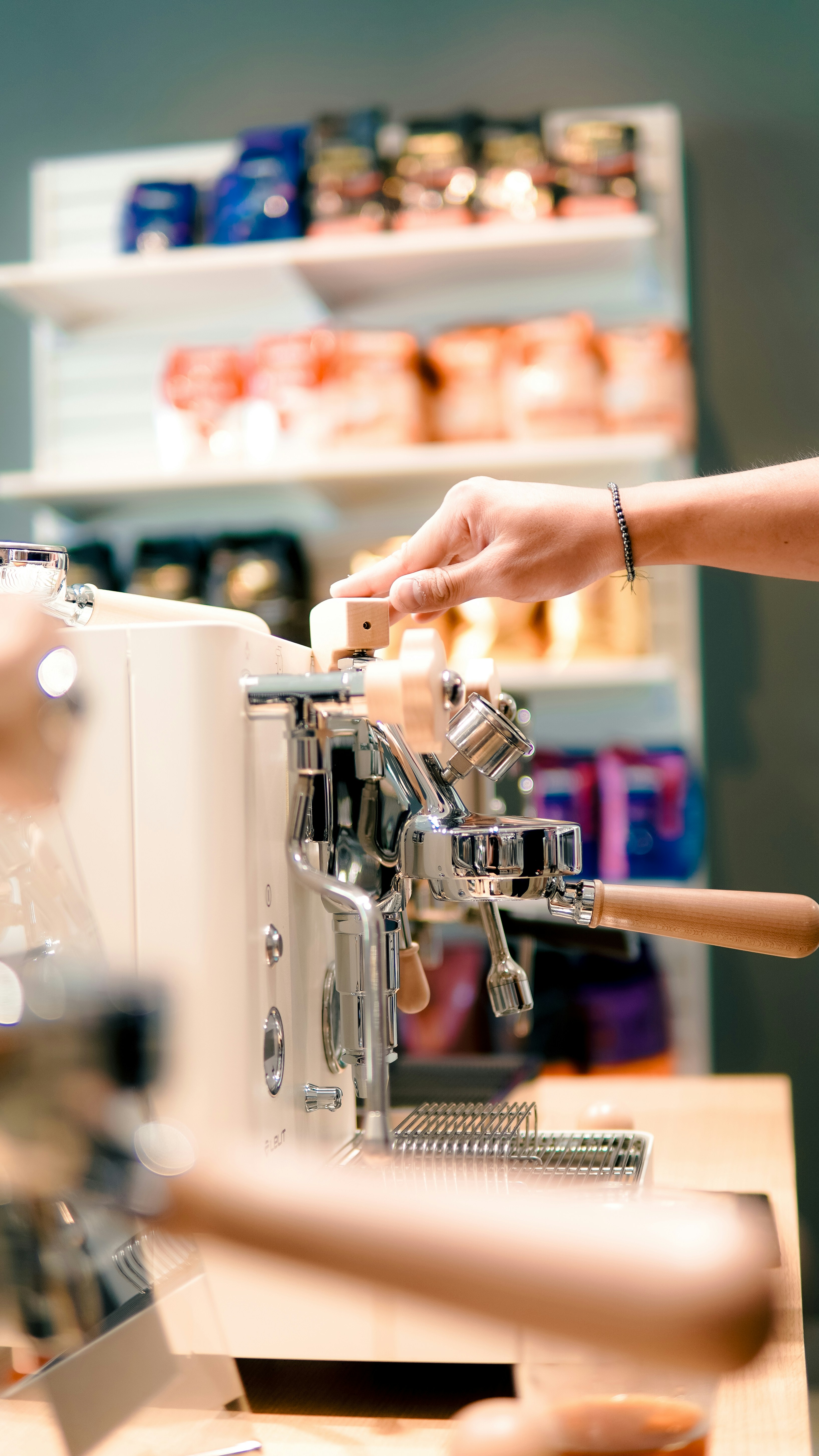 Steam and Steel: A Barista's Hand at the Espresso Machine