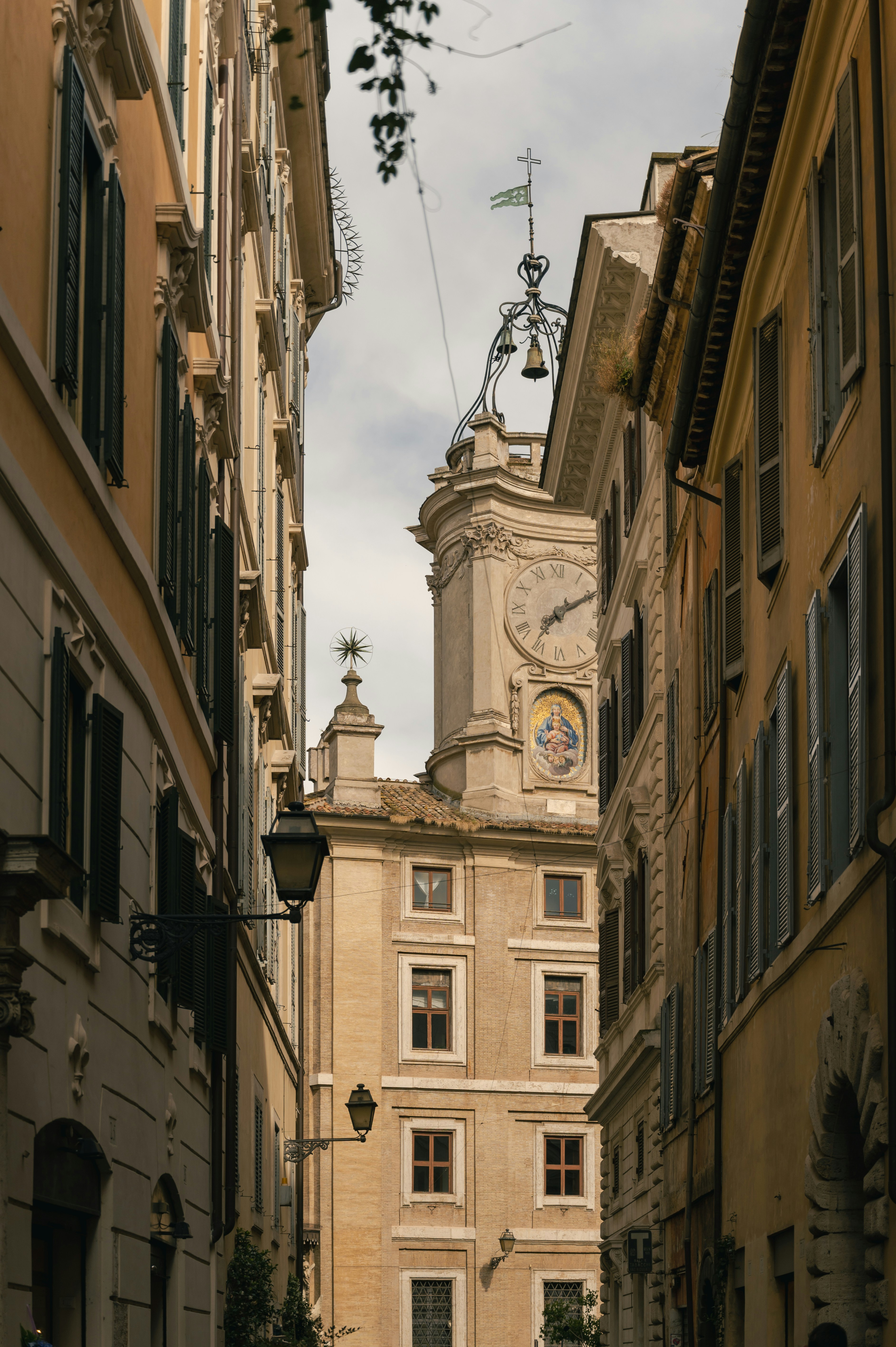 a clock tower on the side of a building