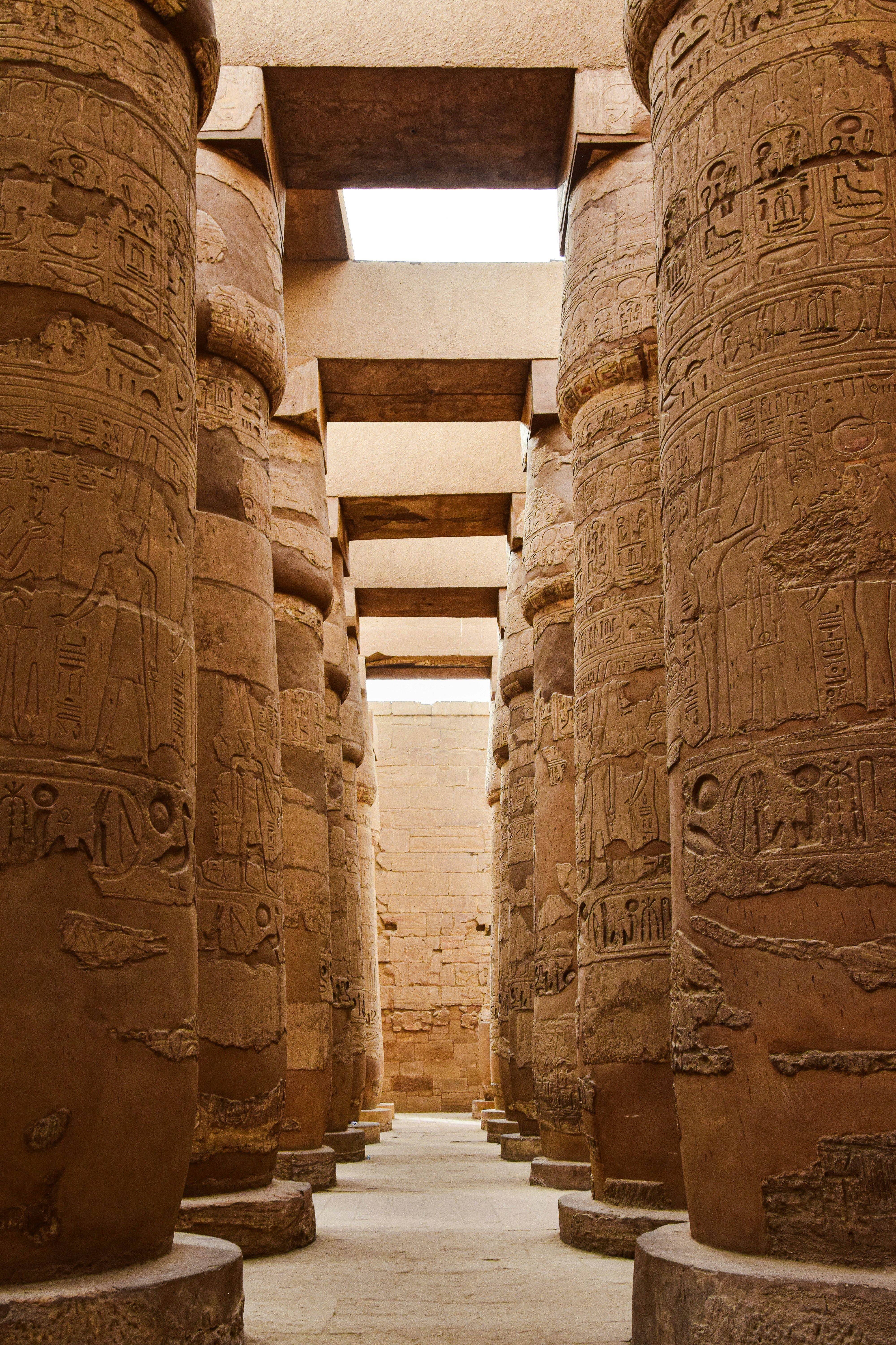 The inside of an egyptian temple with columns photo – Free Egypt Image ...