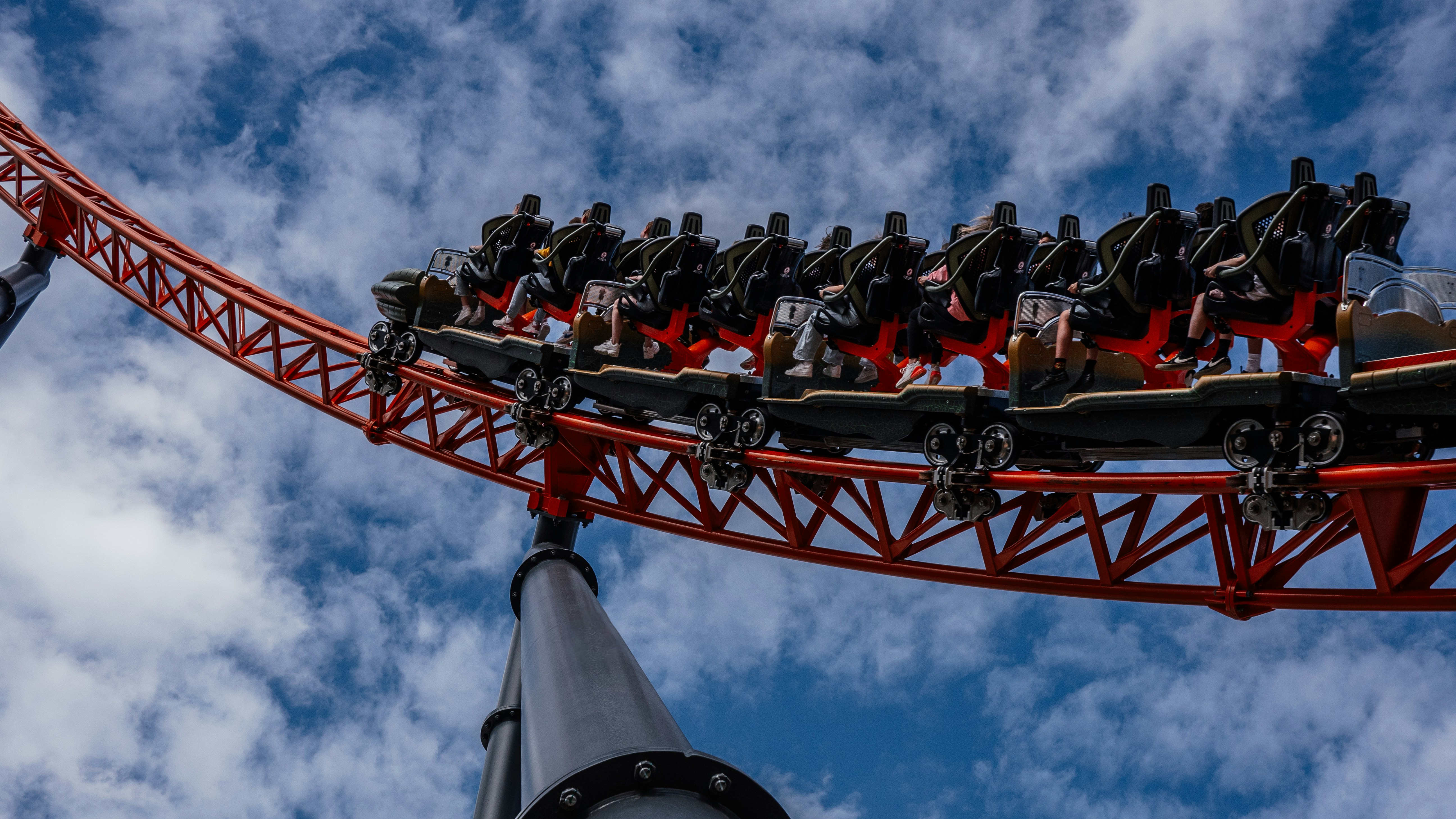 A roller coaster ride with a sky background photo – Free Texture Image ...