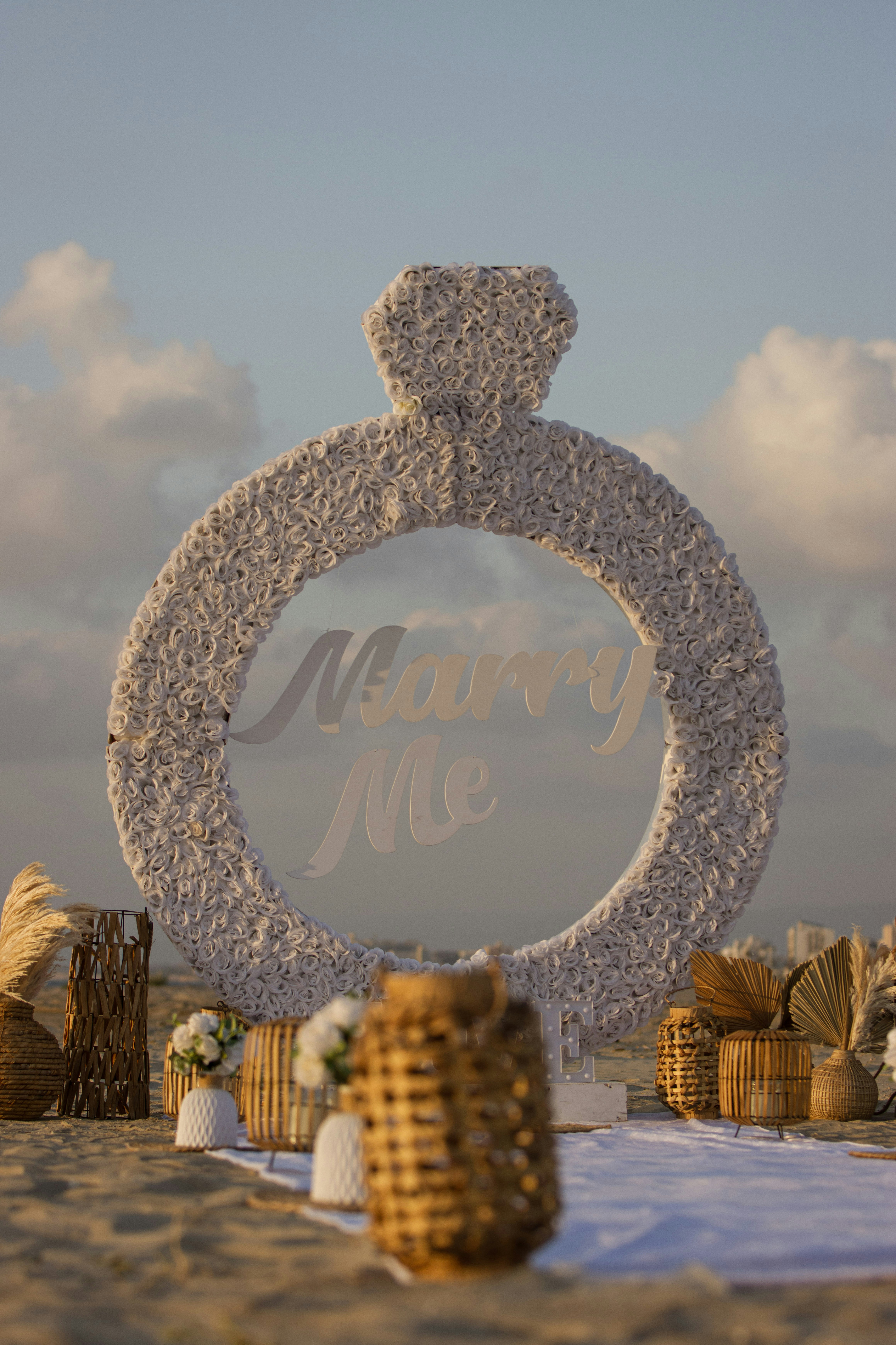A sign that says marry me on a beach photo – Free Pineapple Image on ...