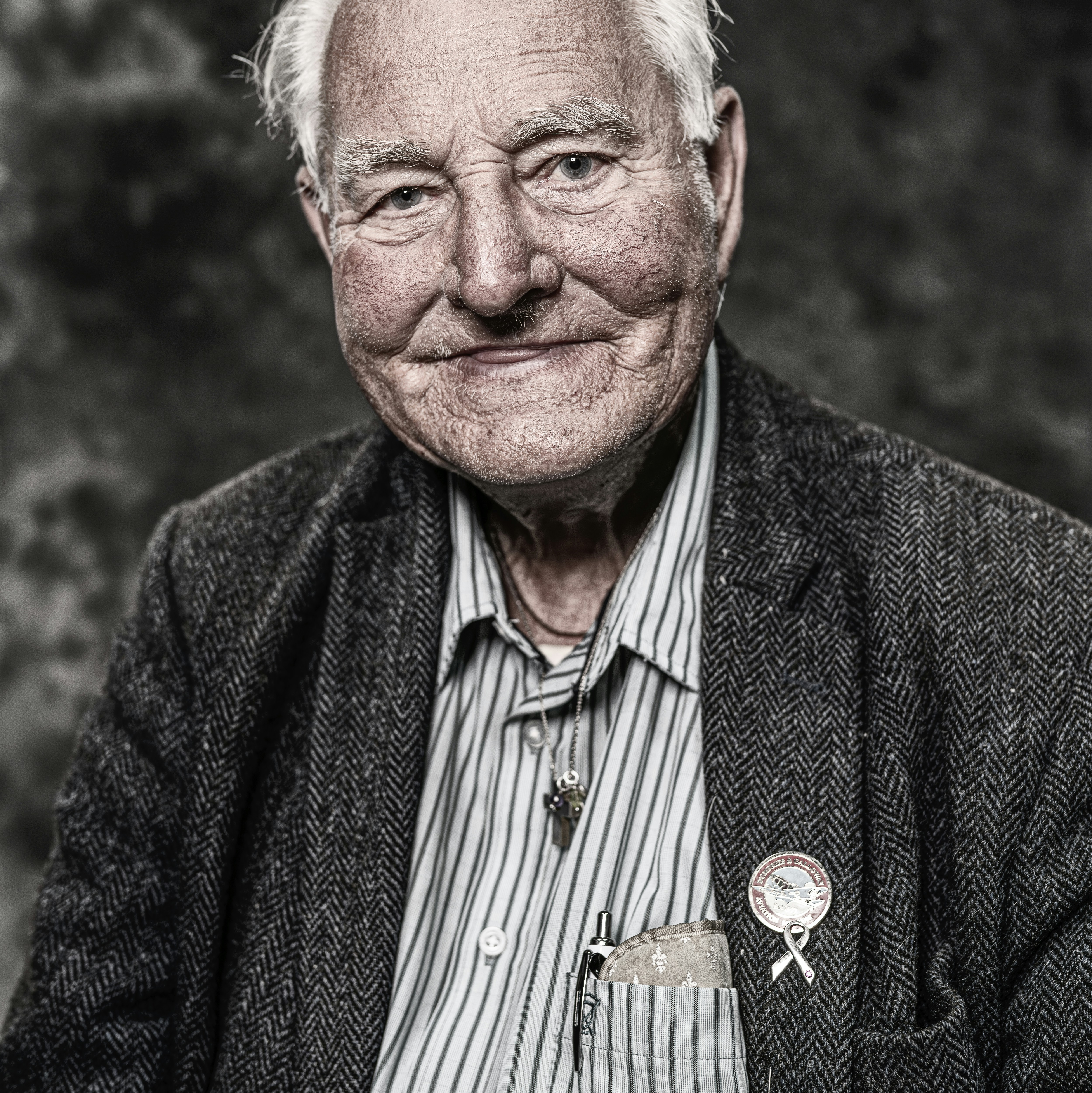 An older man with a striped shirt and jacket photo – Free Face Image on ...