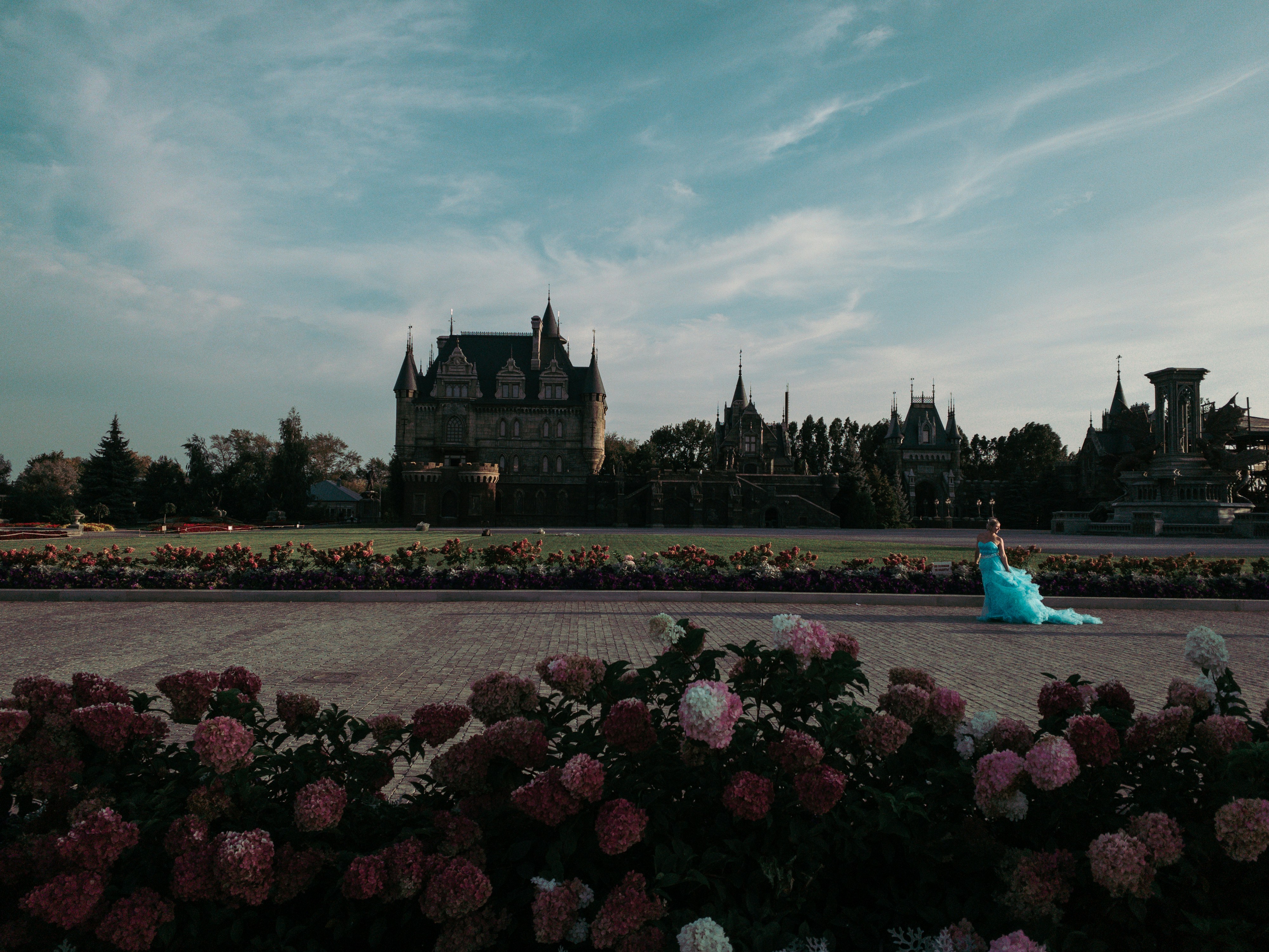 Azure Gown at the Castle Gardens