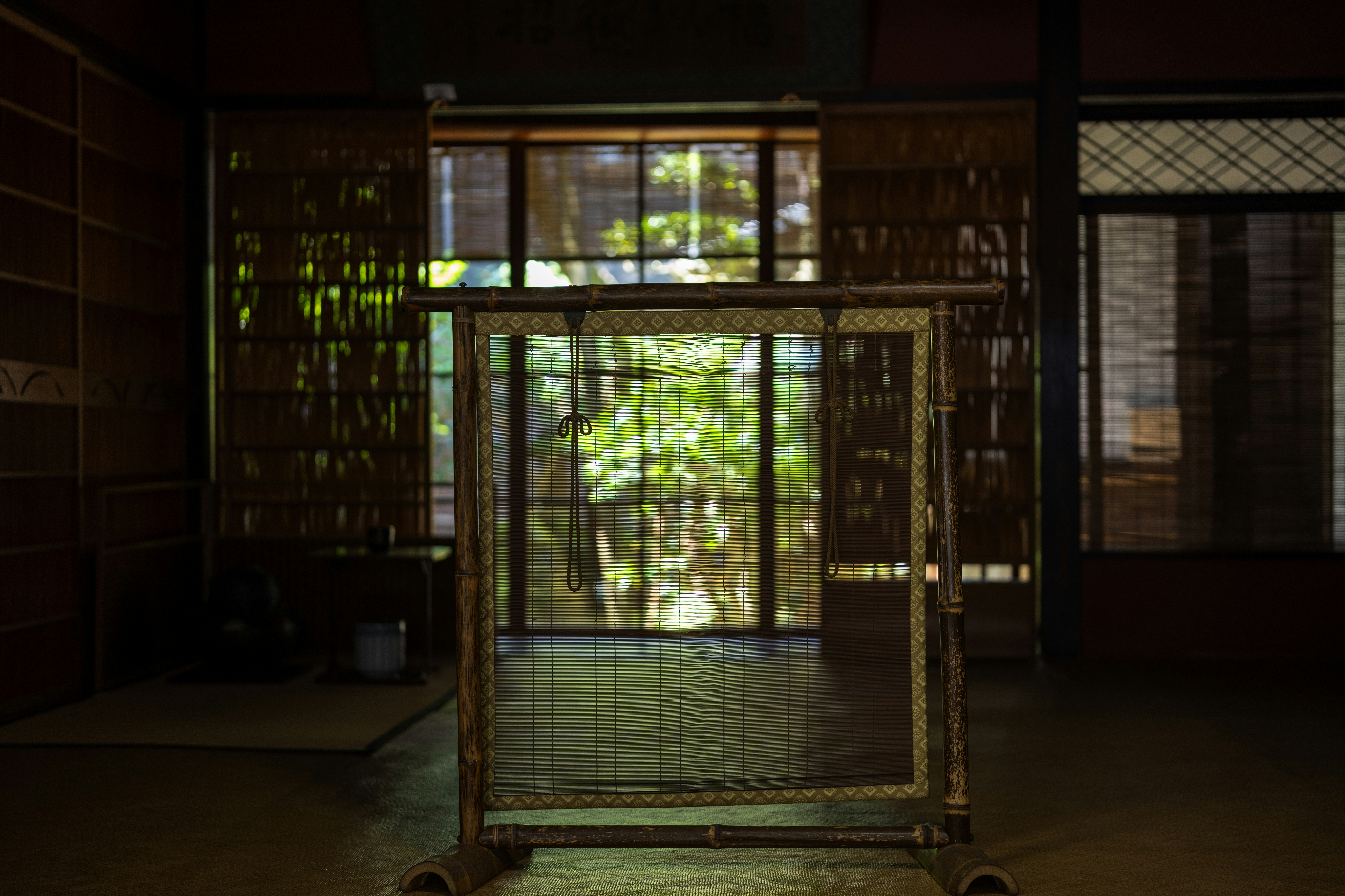 a cage in the middle of a room