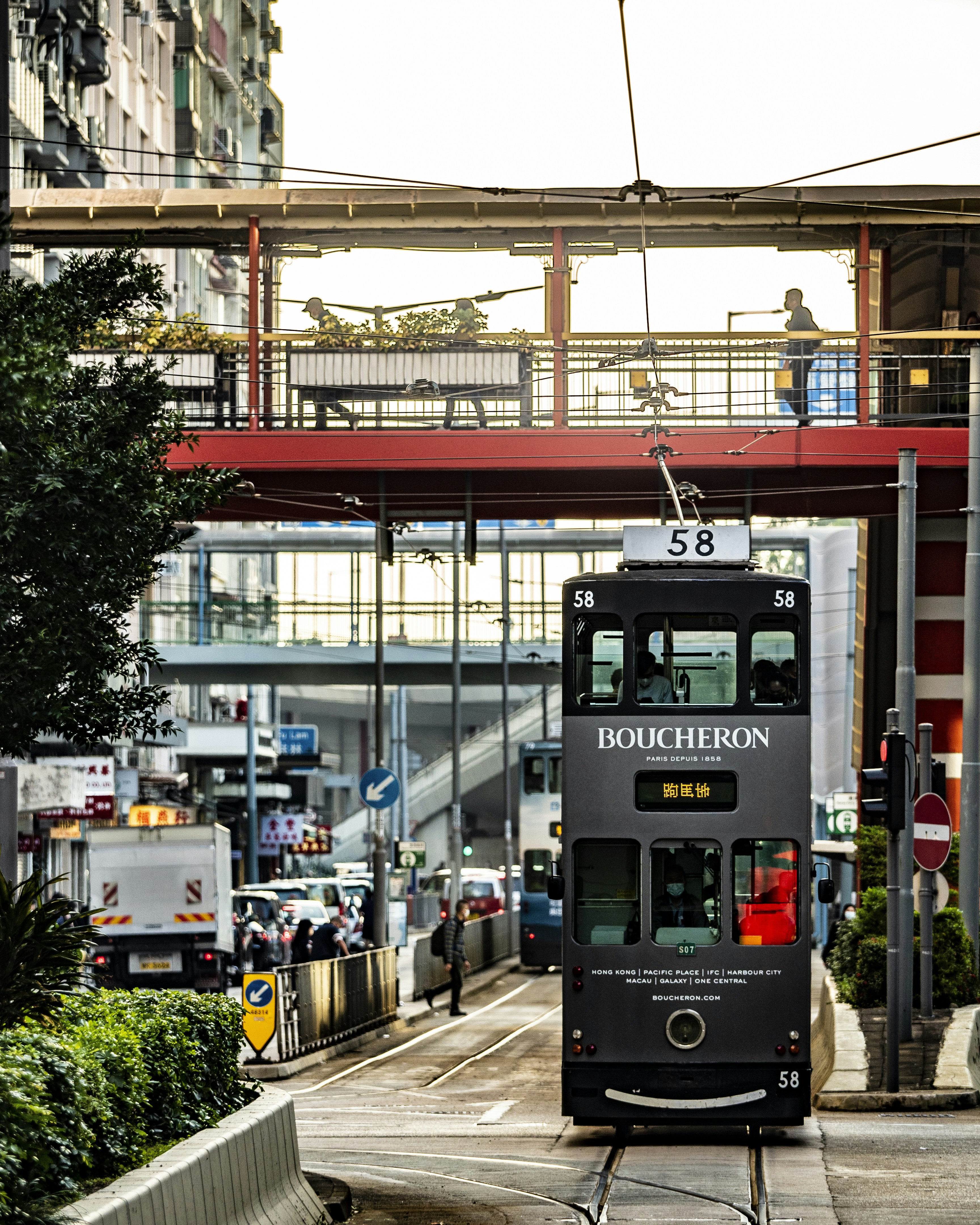 Tramway in Transit: A Quiet Moment Beneath Urban Rails