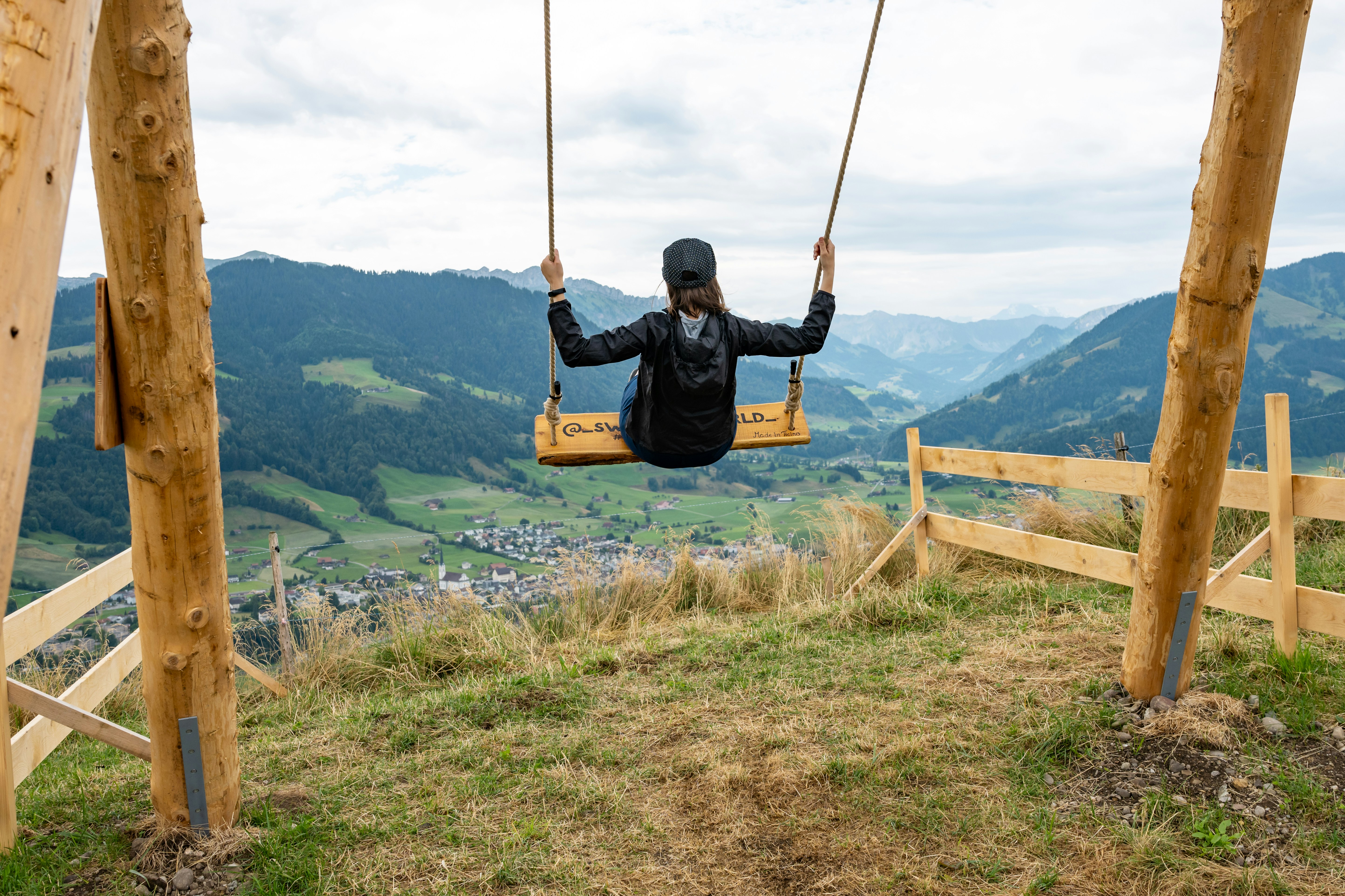 Ridgetop Swing: A Moment of Flight Over a Valley