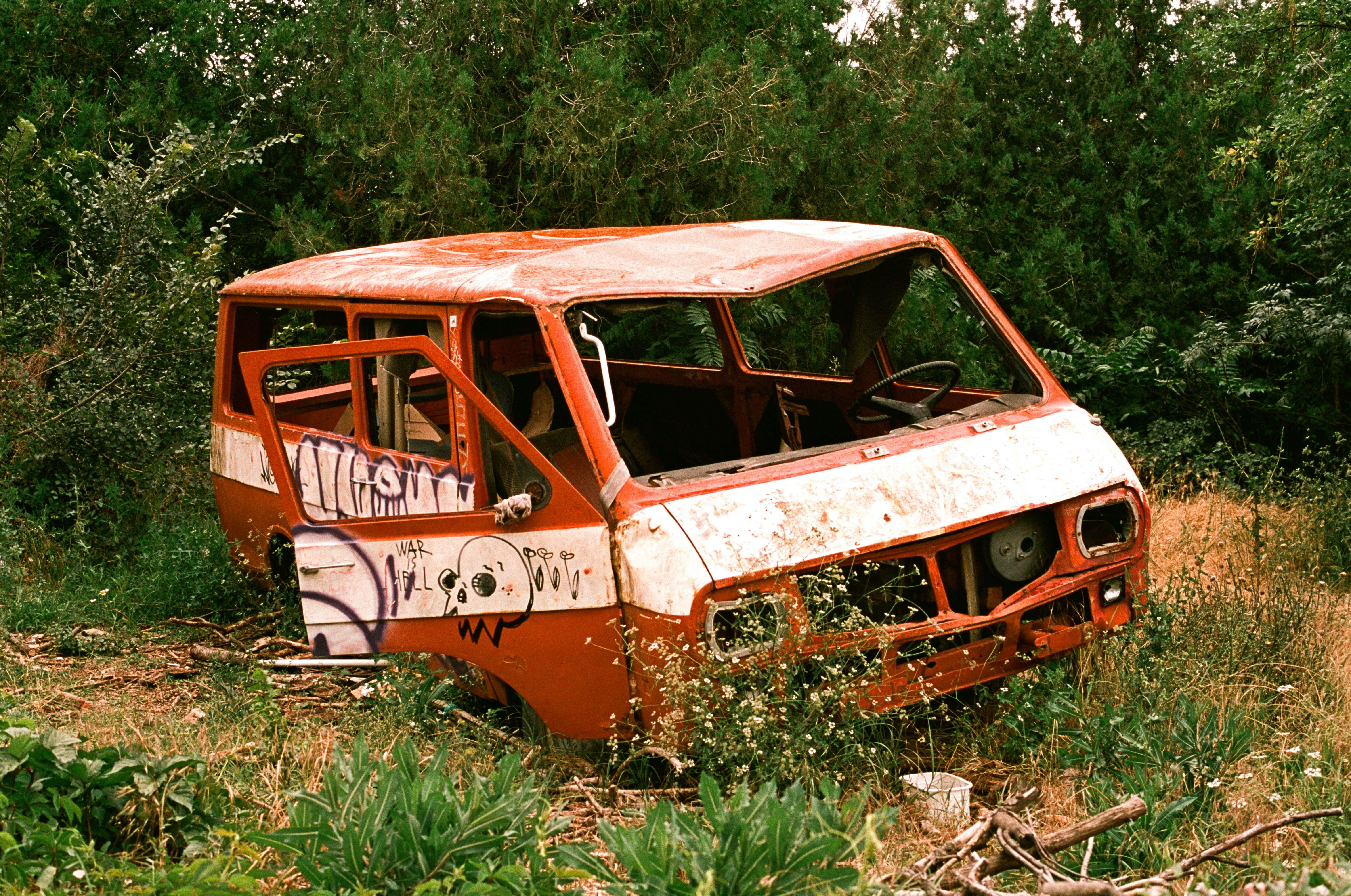 An old rusted out van sitting in a field photo – Free Tbilisi Image on ...