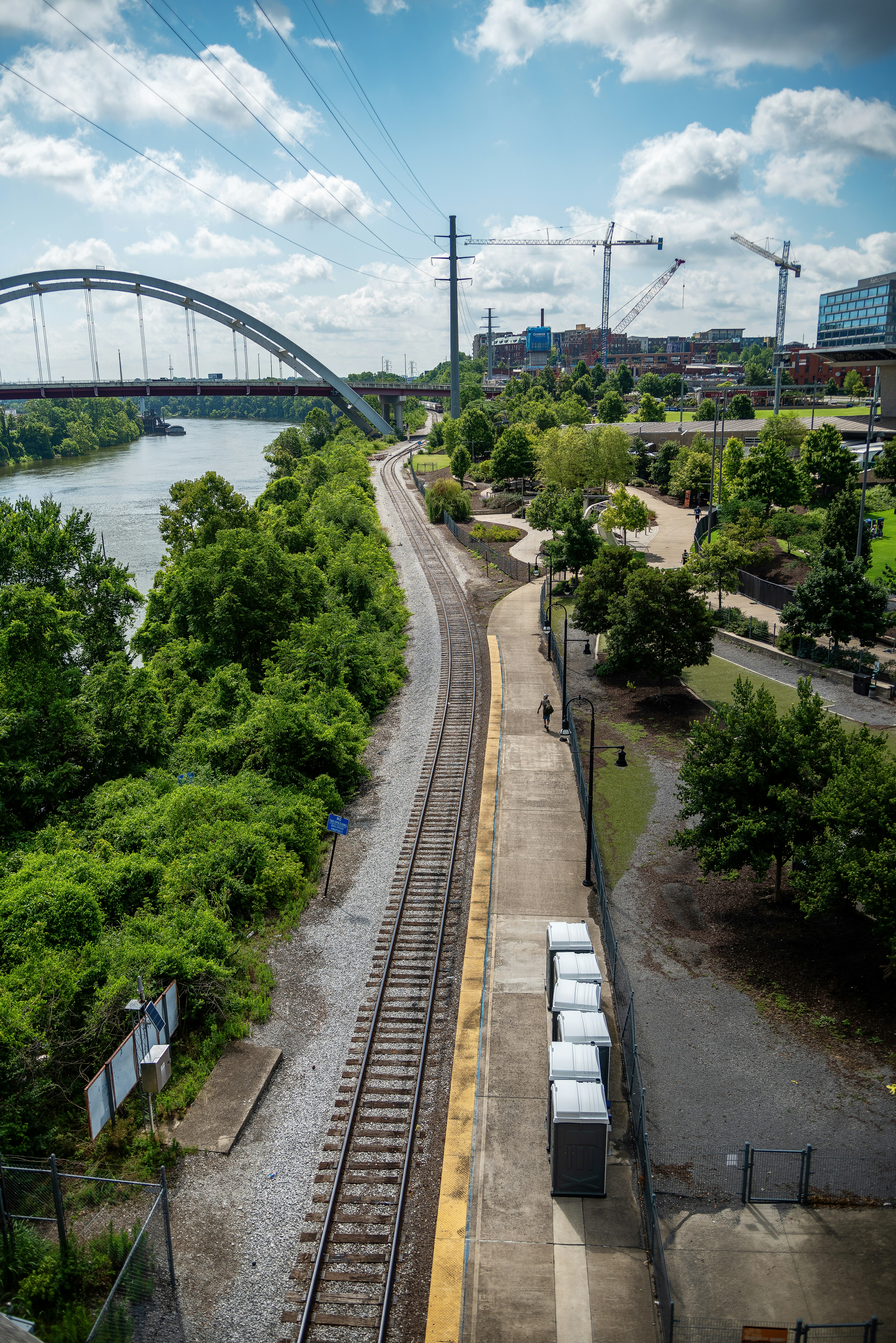 Train tracks and bridge in Nashville.