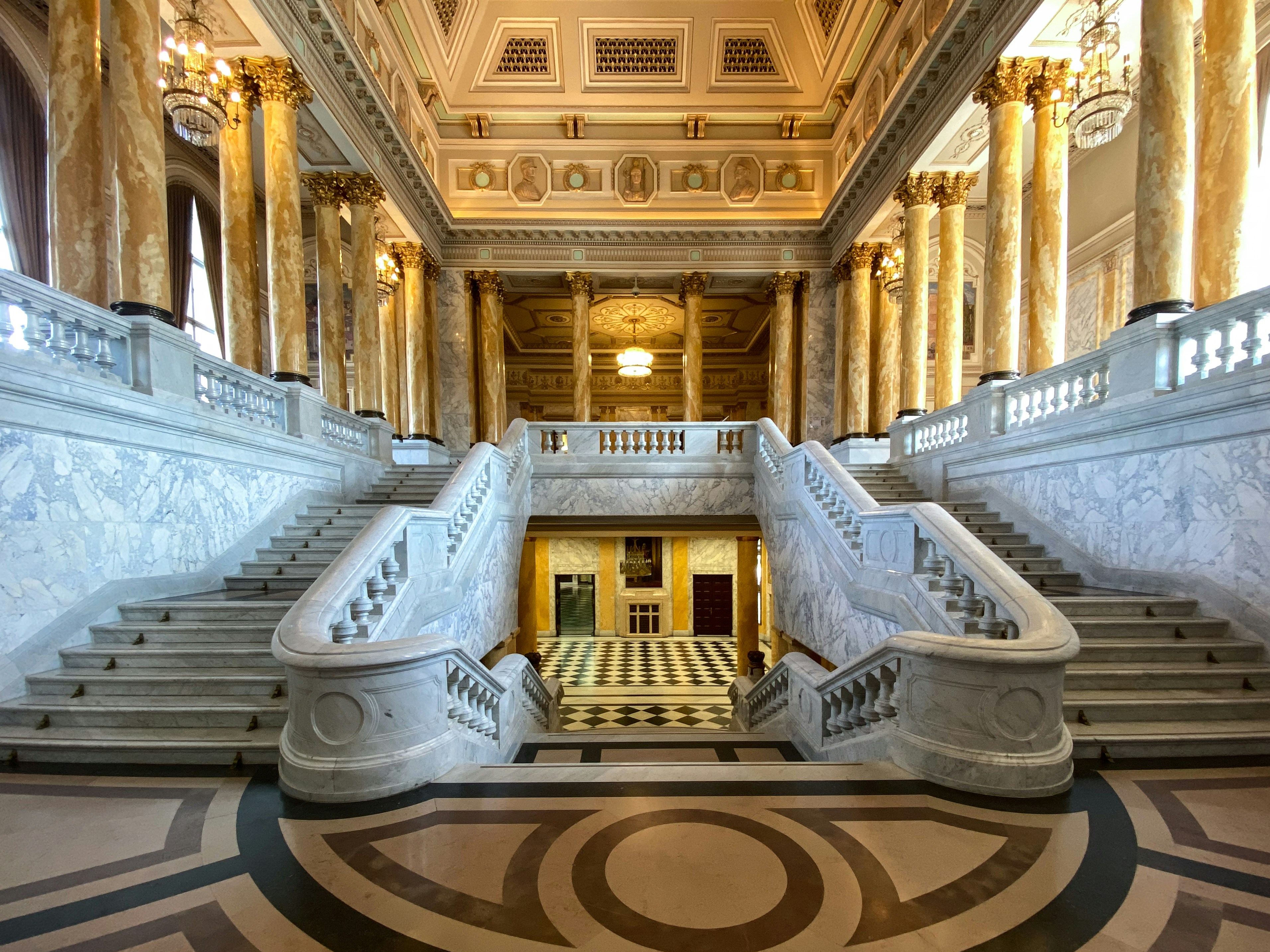A very large building with a lot of stairs photo – Free Bucharest Image ...