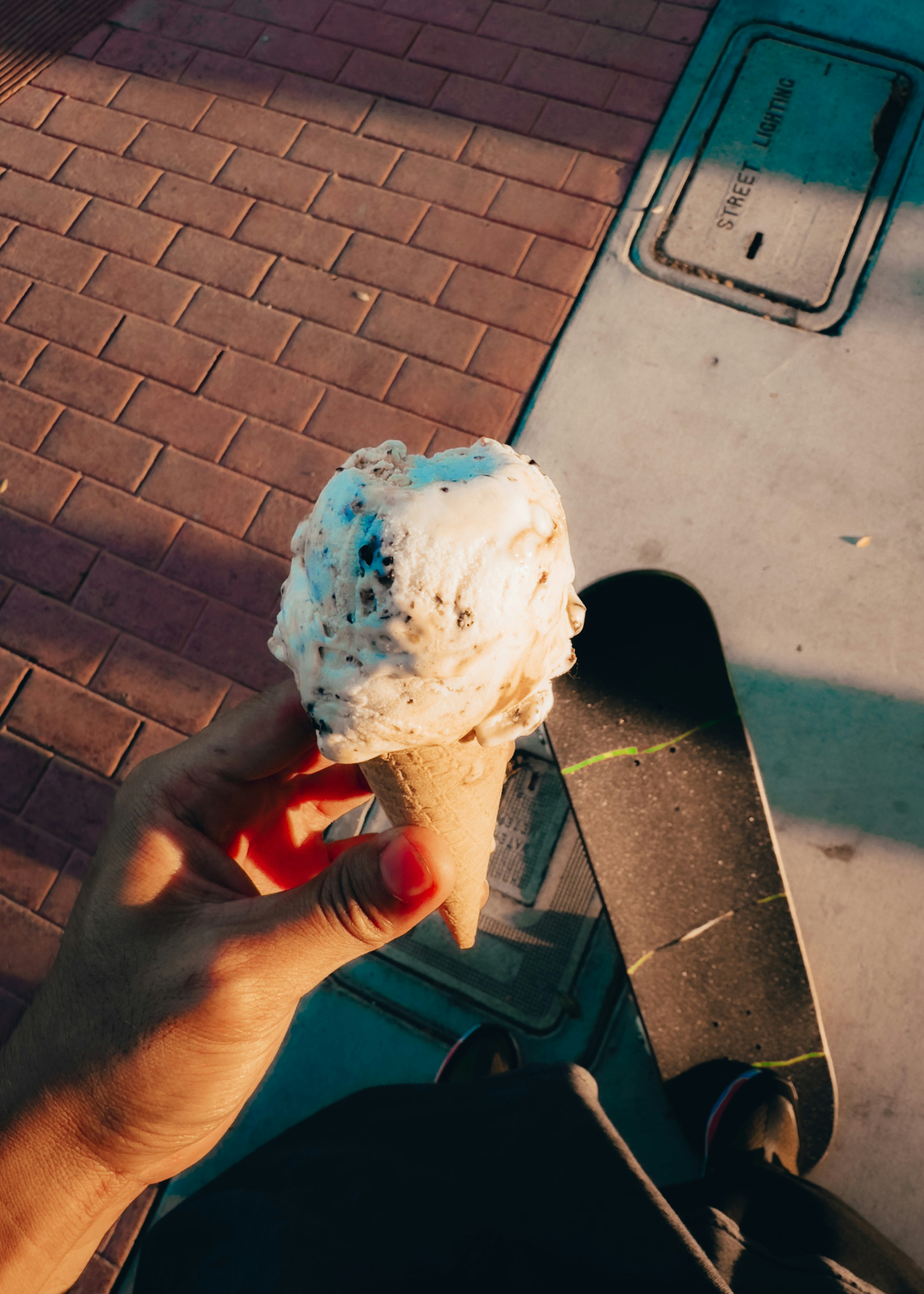 Ice Cream at the Edge of the Street: A Handful on a Concrete Canvas
