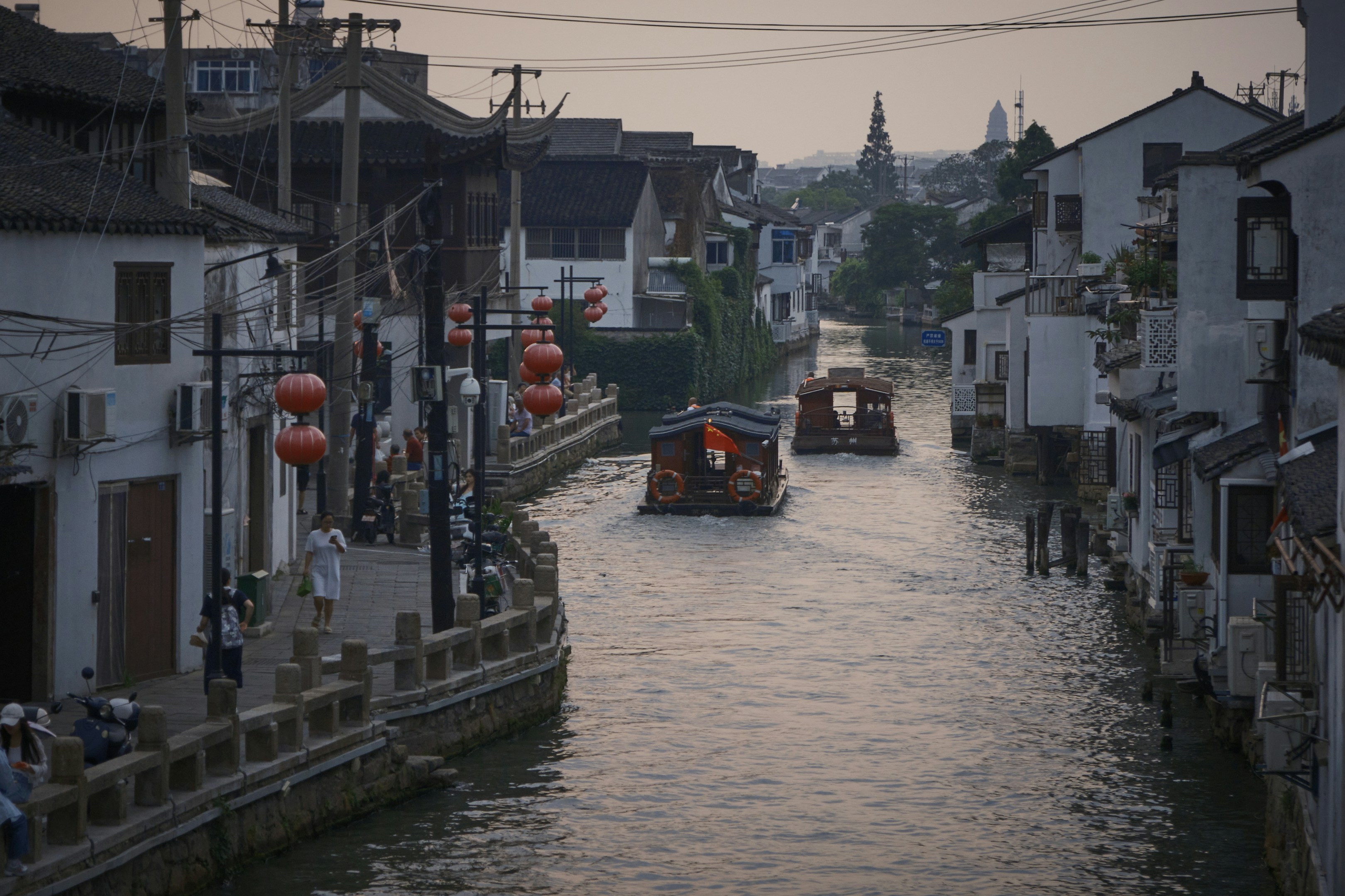 Serene Canal Journey at Dusk