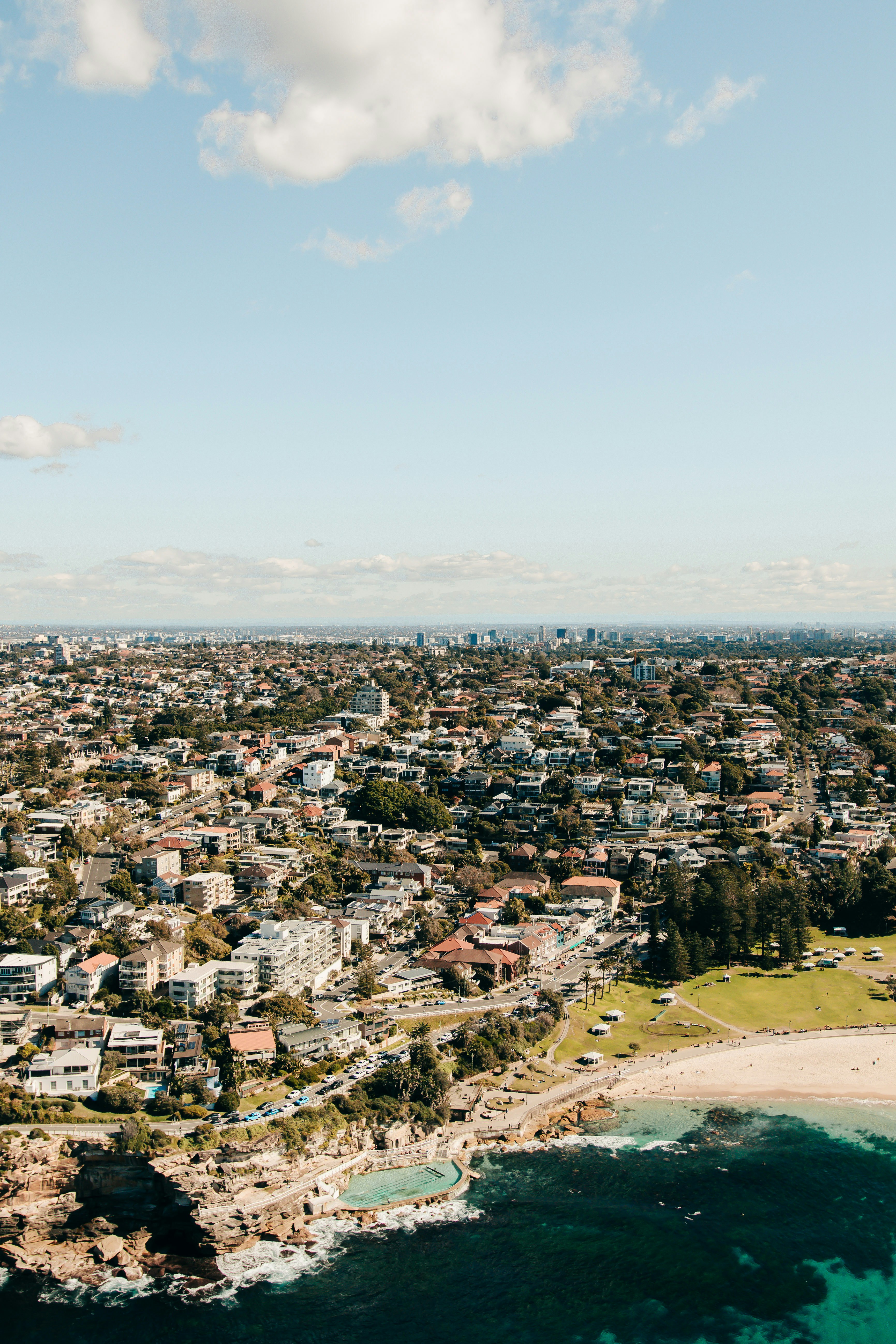 Coastal Suburb Unfurls Along the Cliffs and Beach