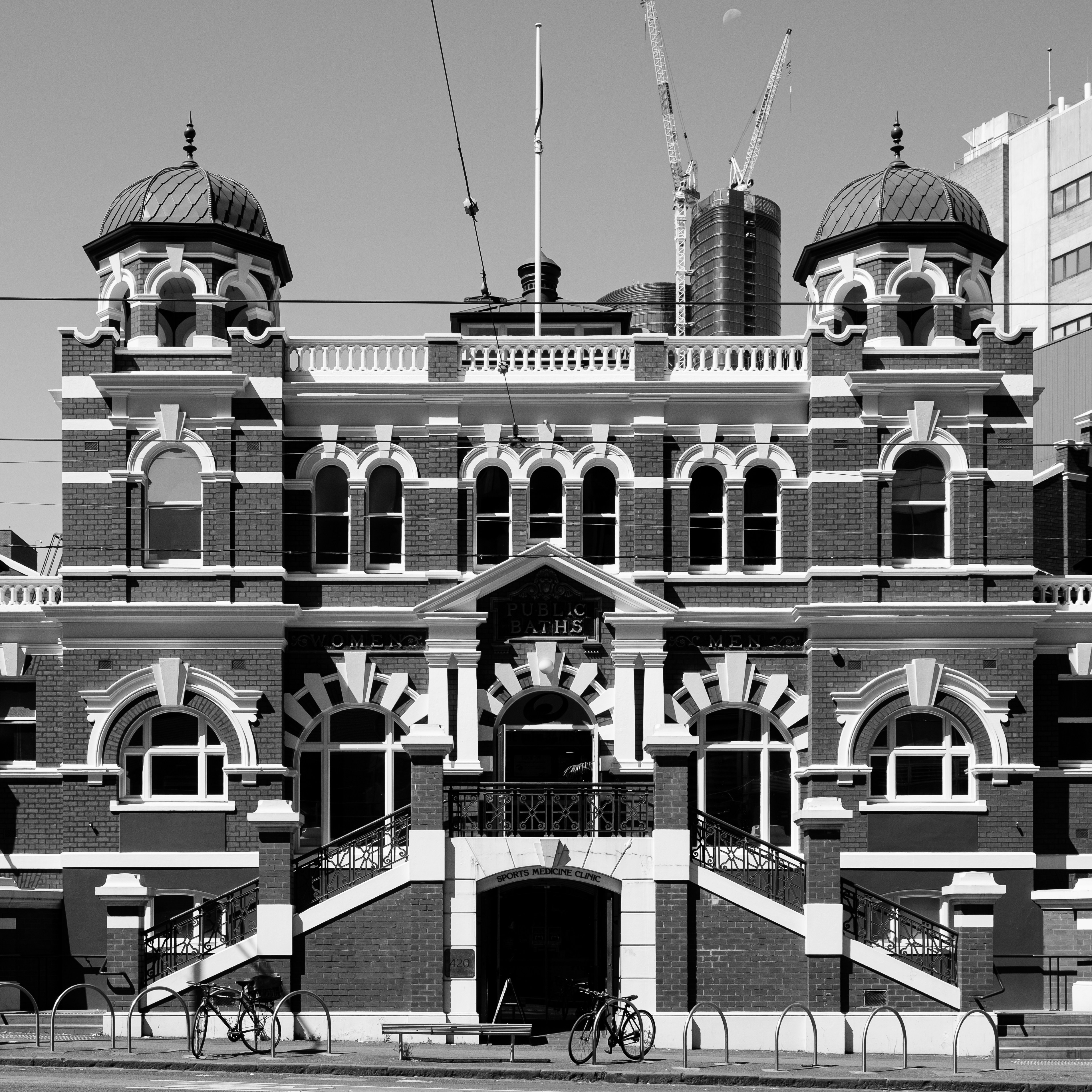 Brick Facade of a Historic Train Station with Dated Gothic-Revival Detailing
