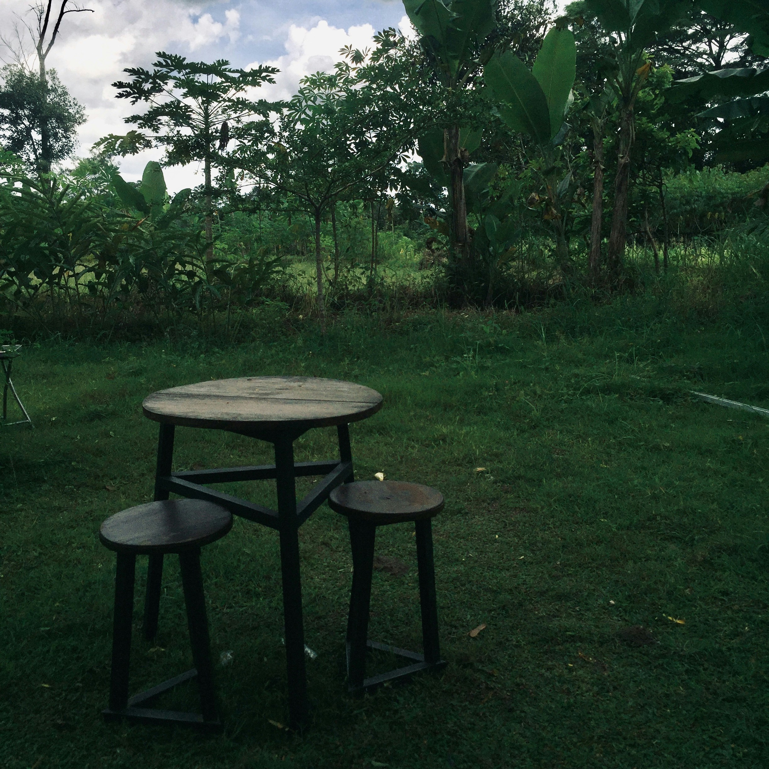 Round Table in the Green: Quiet Garden Centrepiece
