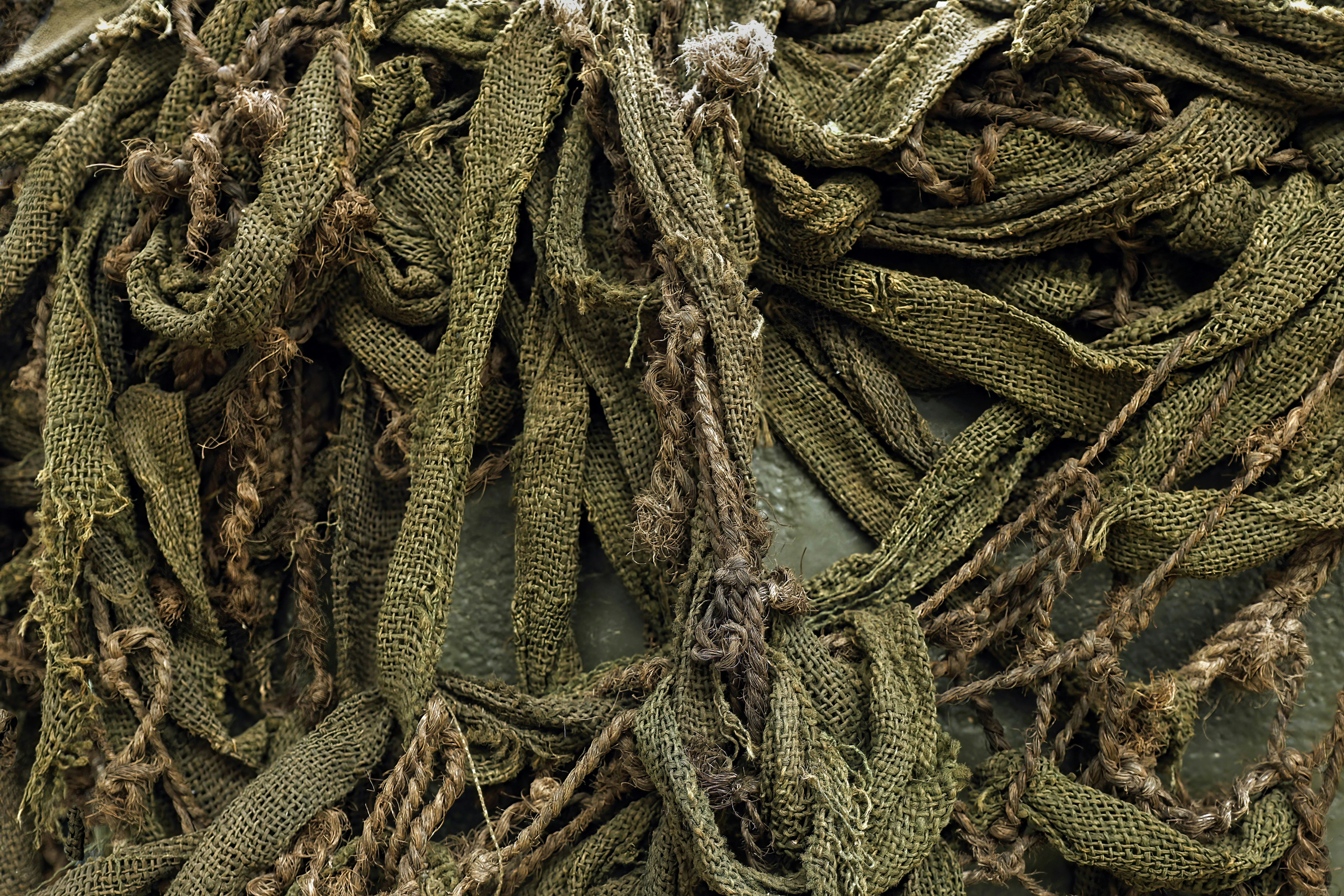 A pile of green rope sitting on top of a wooden table photo – Free The ...